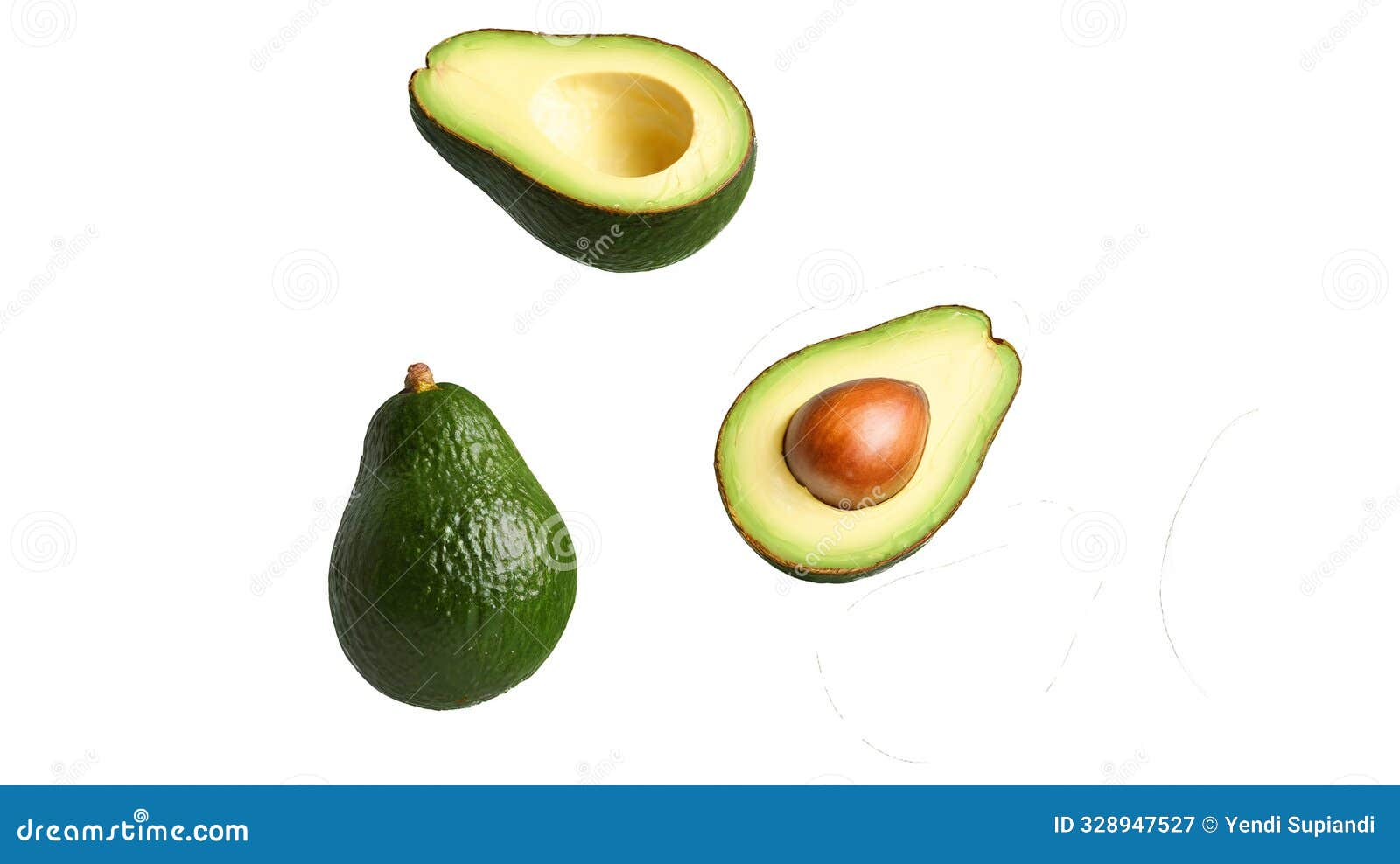Falling Avocado Isolated on Transparent Background Stock Illustration ...
