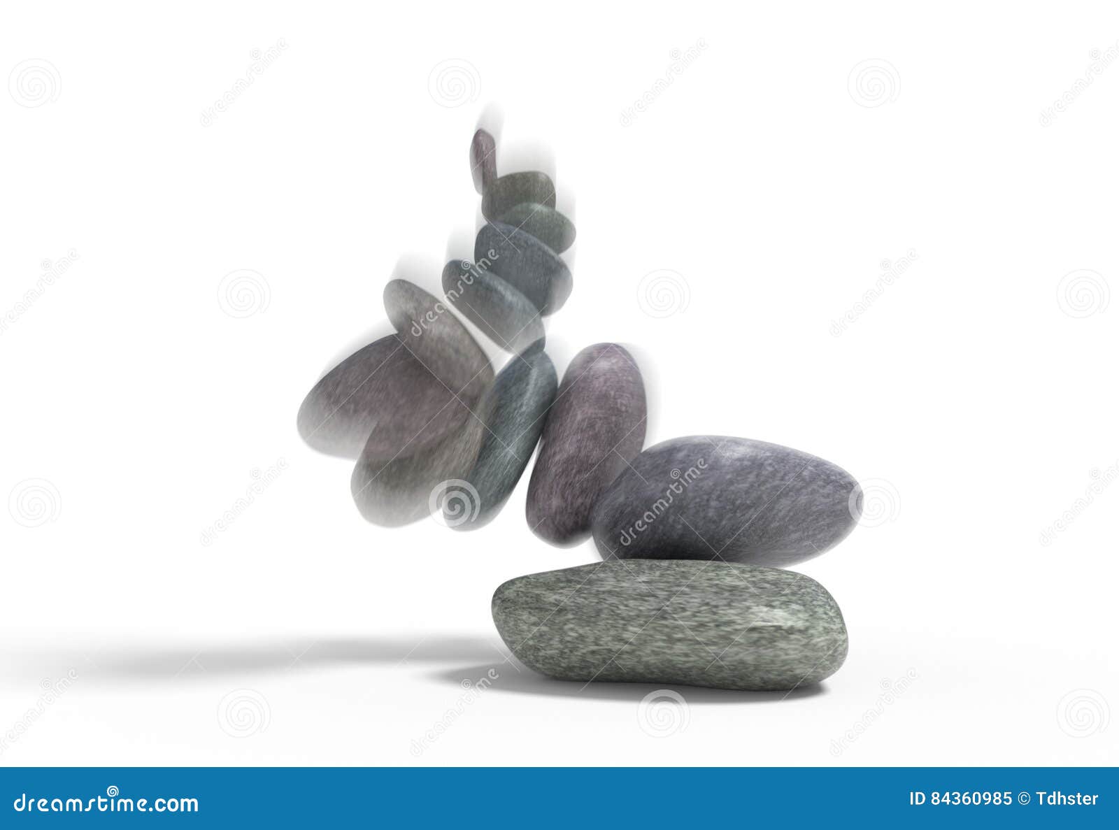 Falling Balanced Stones Set 3d Illustration Stock Illustration ...