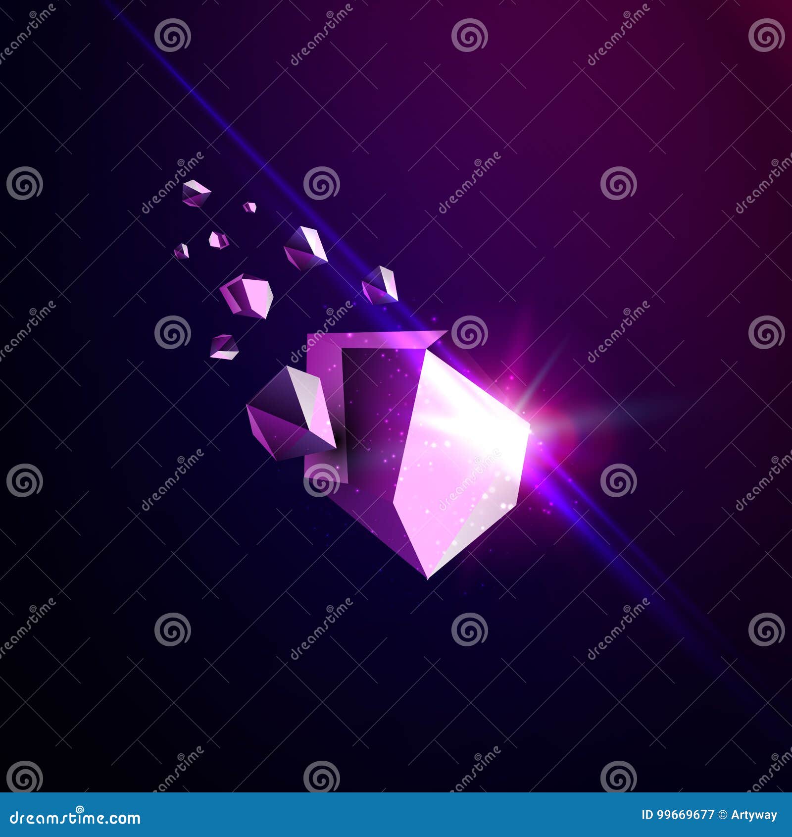 Falling Beauty Stone, Sapphire, Space Debris, Blue Collapsing Asteroid ...