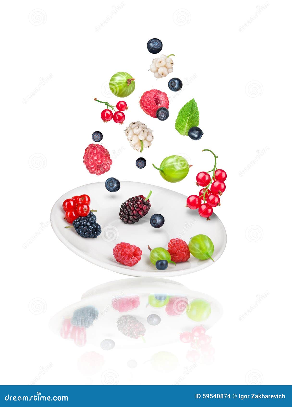 Falling berries on saucer stock photo. Image of garden - 59540874