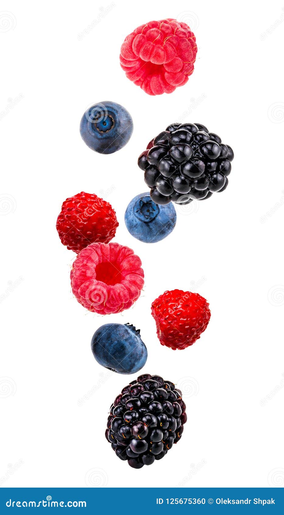 Falling Berry Mix Isolated on a White Background Stock Photo - Image of ...