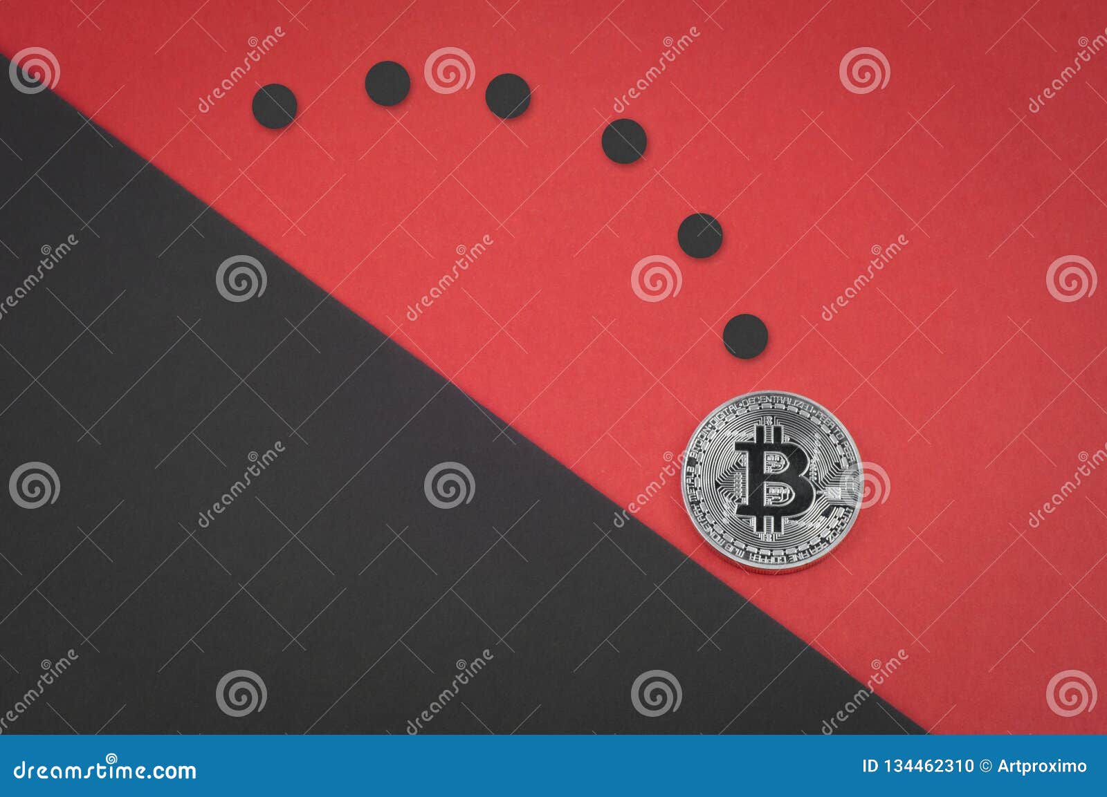 Falling Bitcoin Concept, the Coin Jumping Down Stock Photo - Image of ...