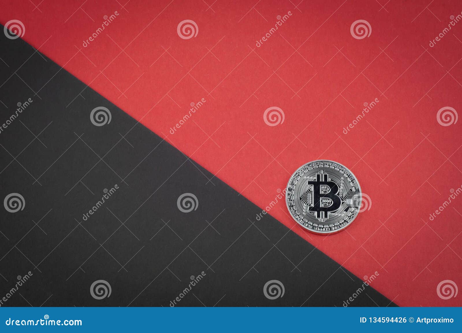 Falling Bitcoin Concept, the Coin is Rolling Down Stock Photo - Image ...