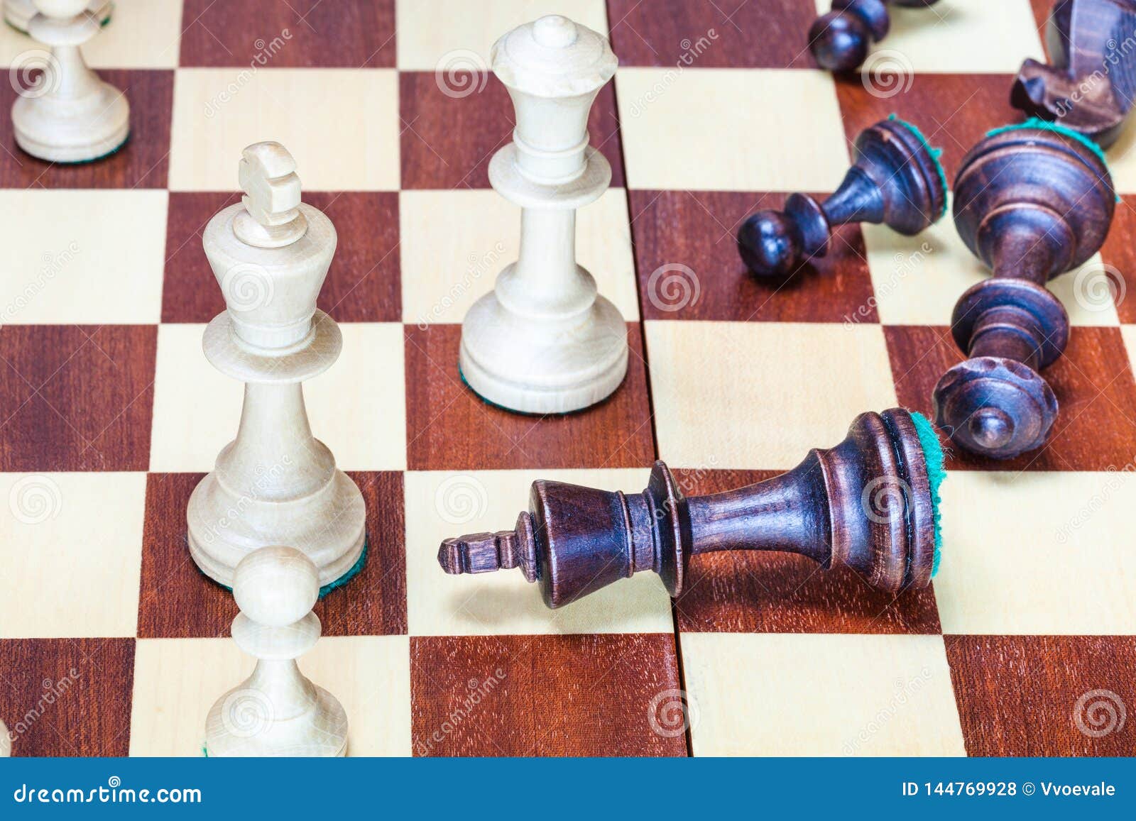 Falling Black Chess Pieces and White Chessmen Stock Photo - Image of ...