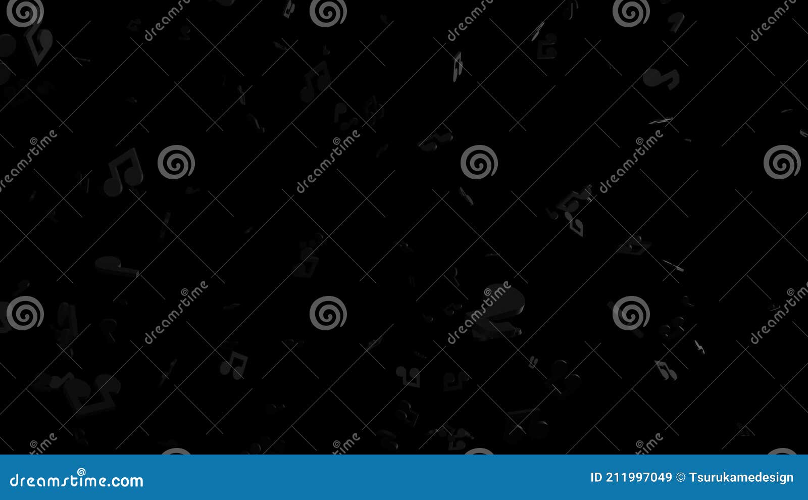 Falling Black Musical Notes on Black Background. Stock Video - Video of ...