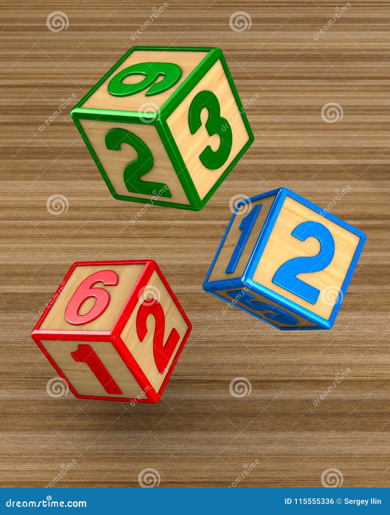 Falling Blocks with Numbers. 3D Illustration Stock Illustration ...