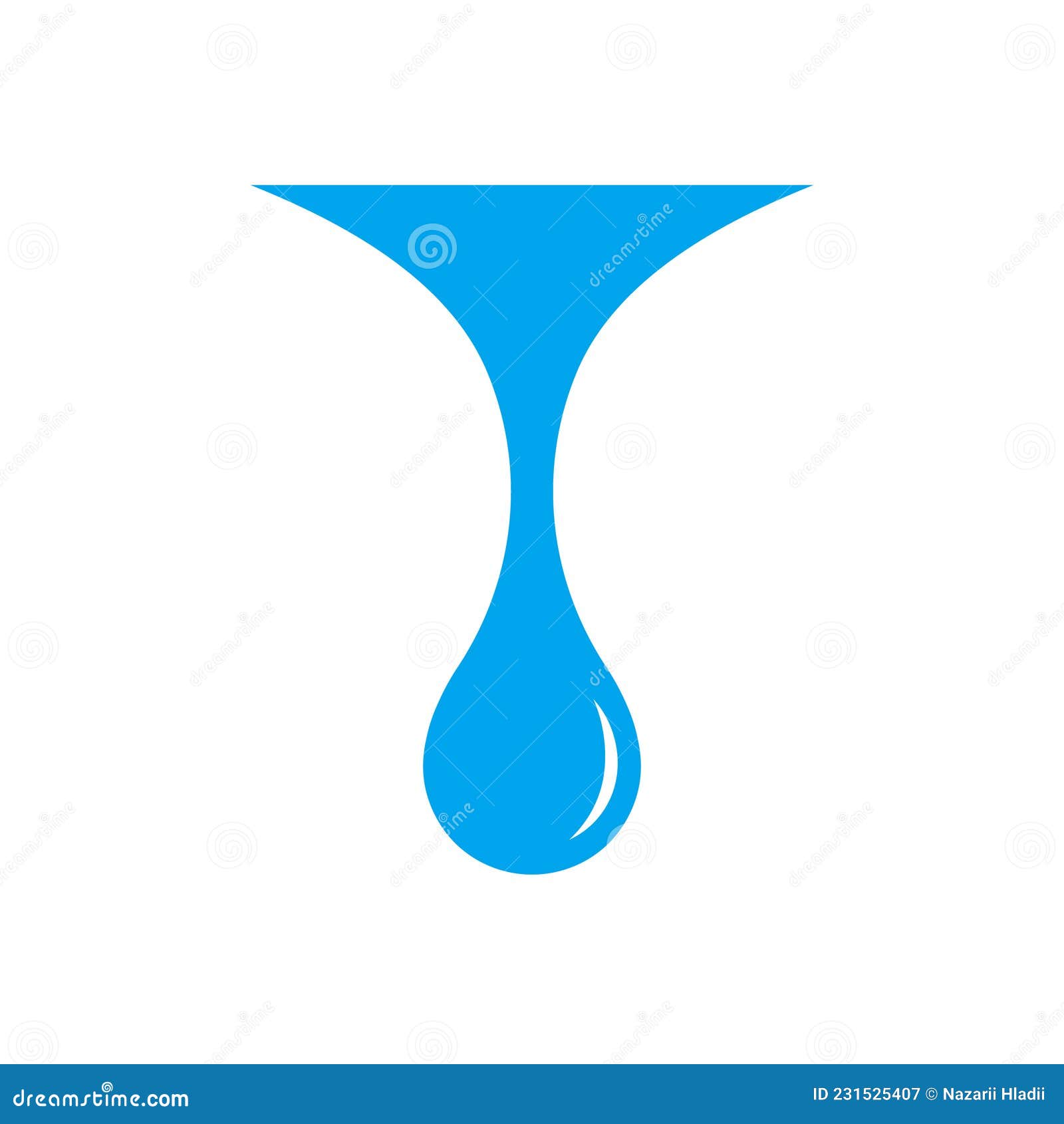 Falling Blue Drop Icon Design. Vector Illustration. Stock Vector ...