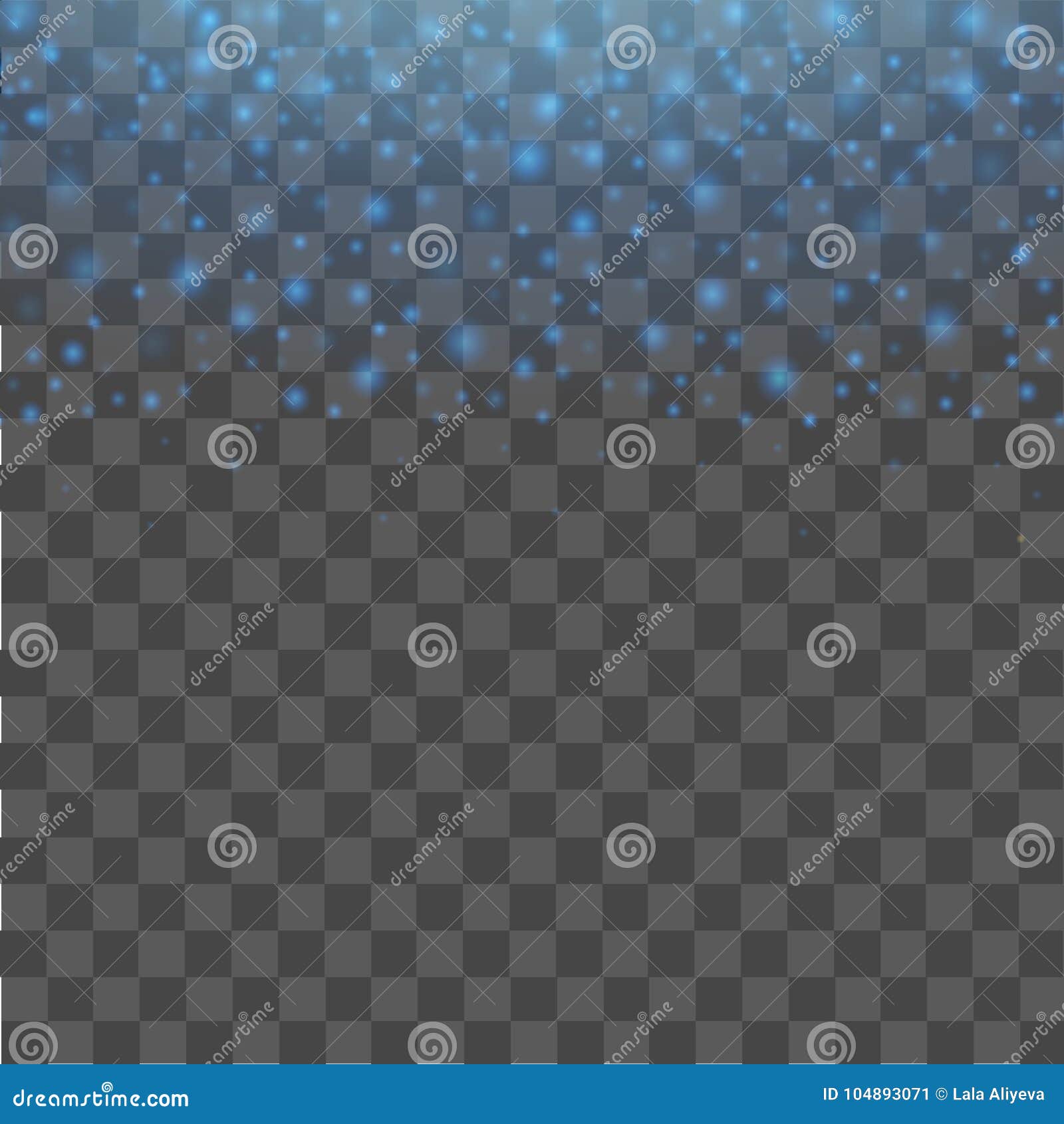 Falling Blue Glitter Particles on Transparent Background. Vector ...