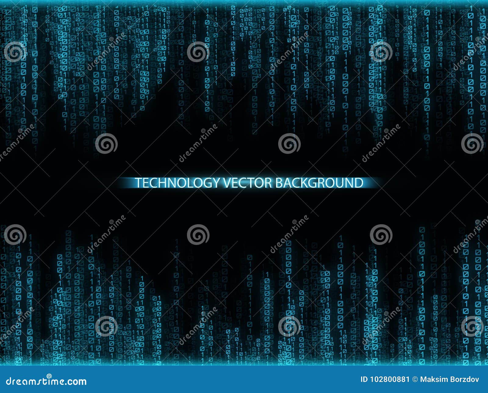 Falling Blue Numbers with Bright Flashes. Abstract Technology Stock ...