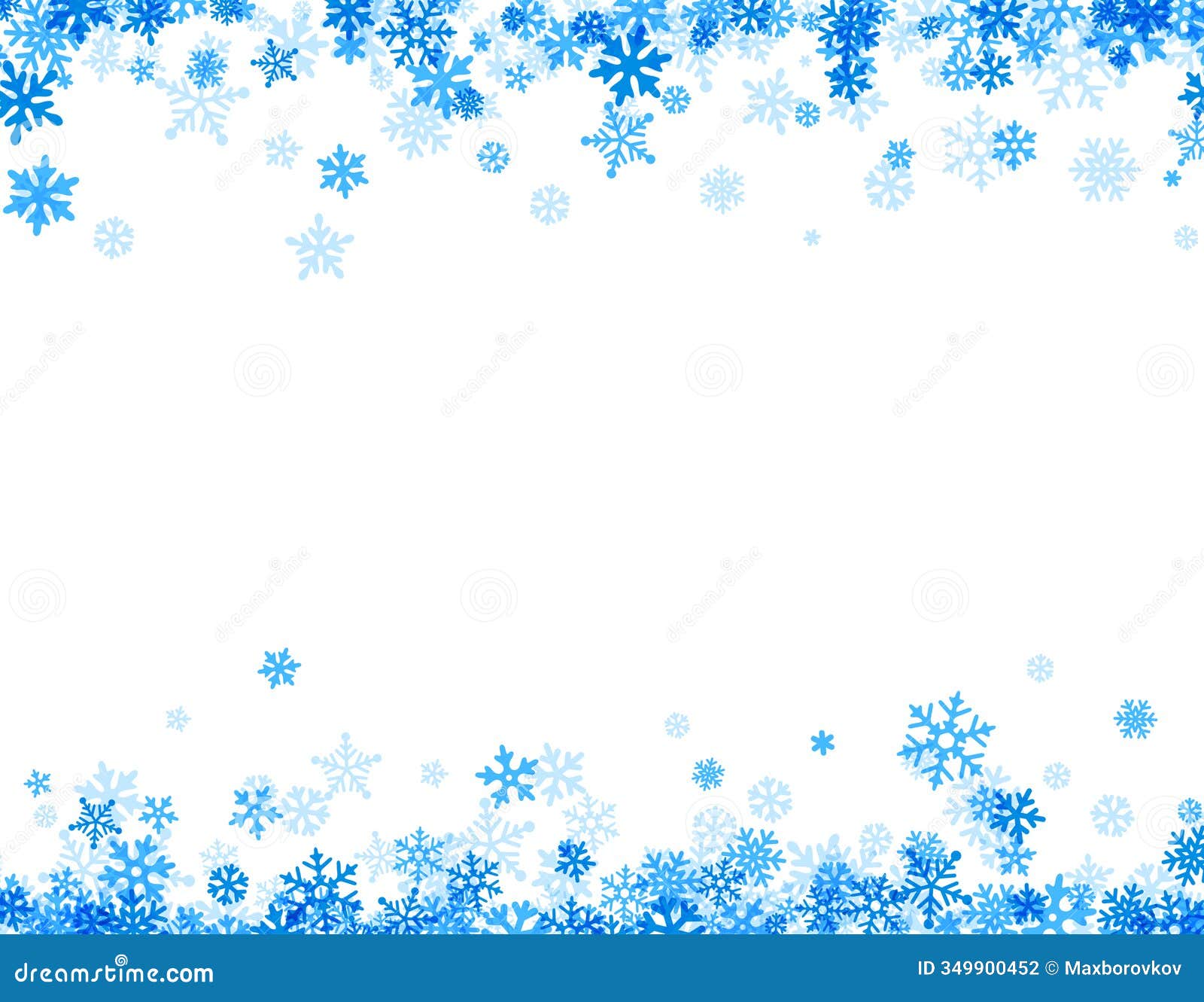 Falling Blue Snowflakes on White Background Stock Vector - Illustration ...