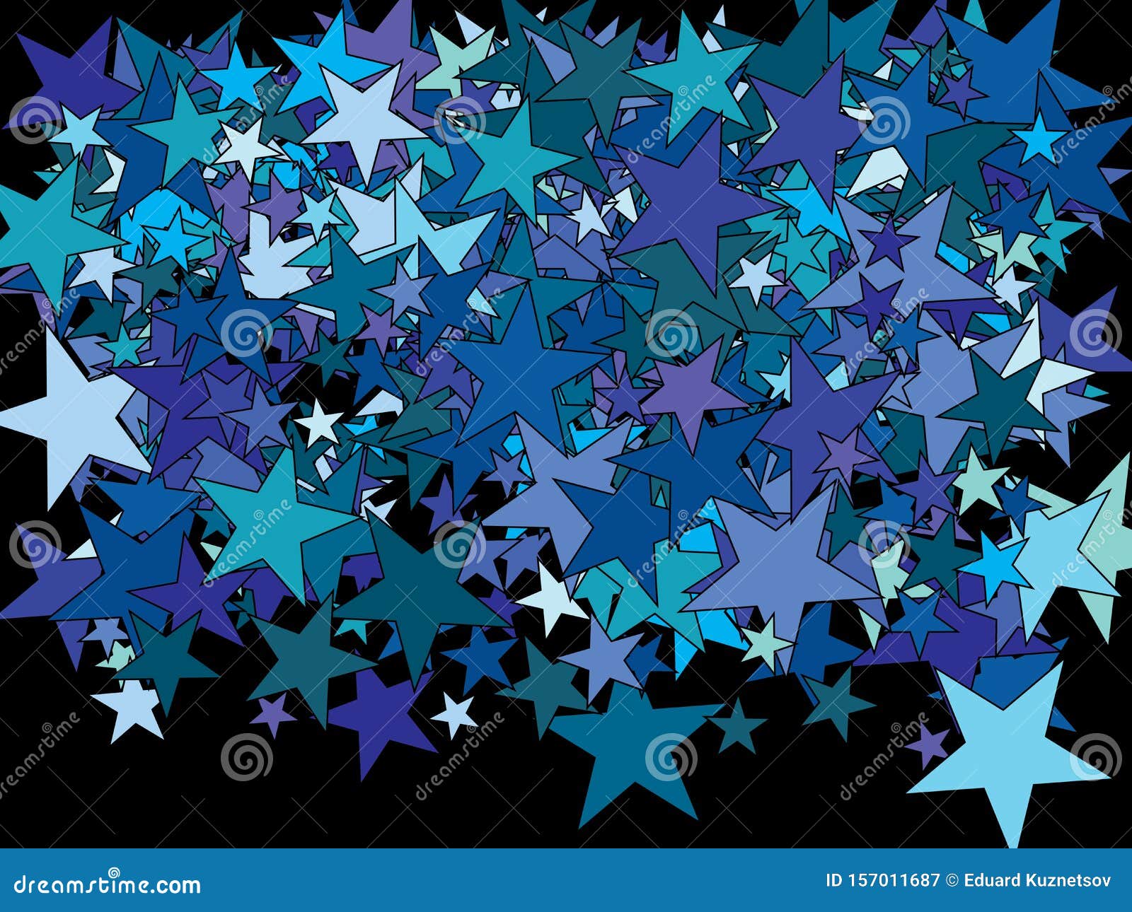 Falling blue stars. stock vector. Illustration of black - 157011687