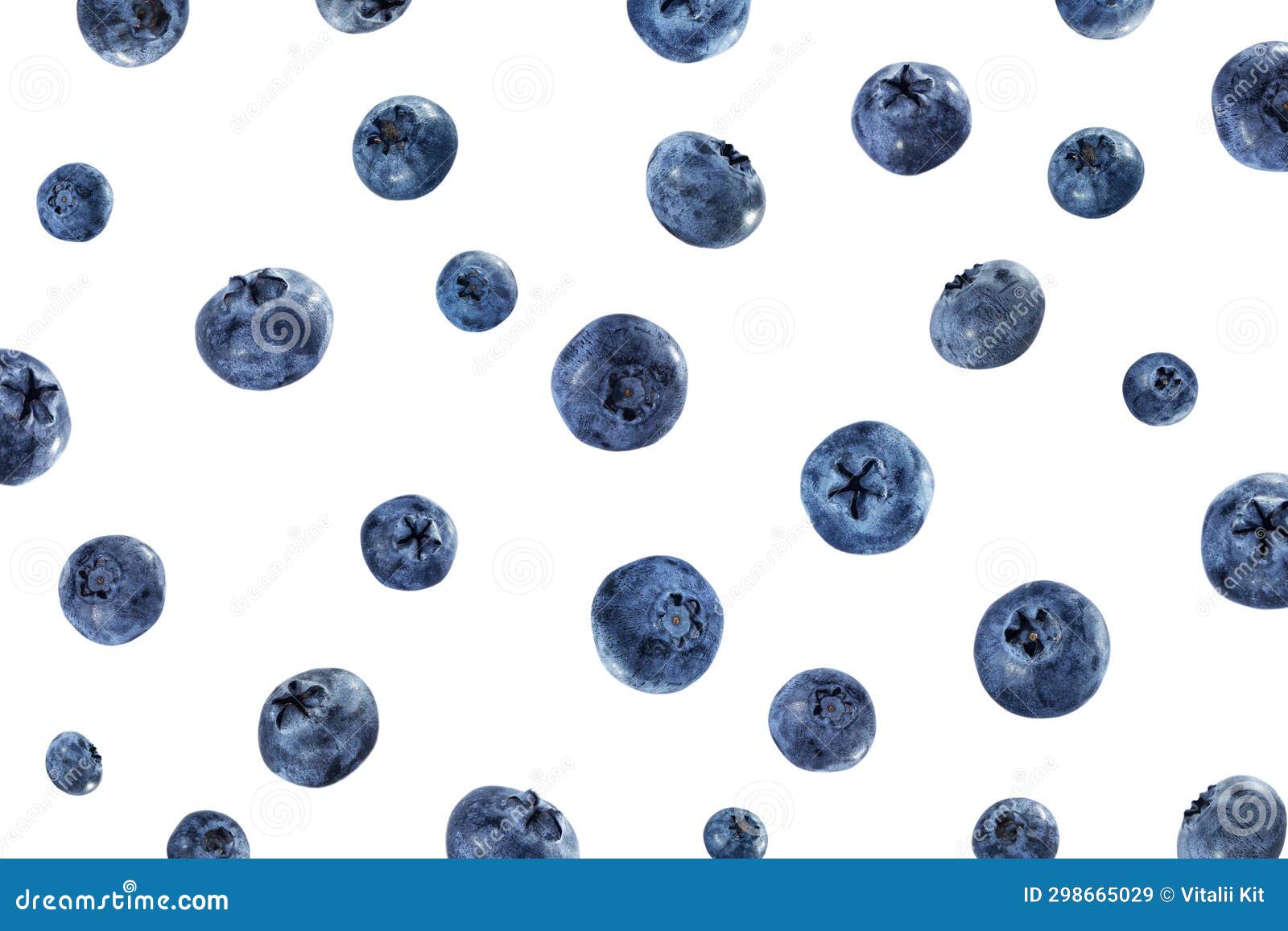 Falling Blueberries Isolated on White. Background of Fresh Blueberries ...