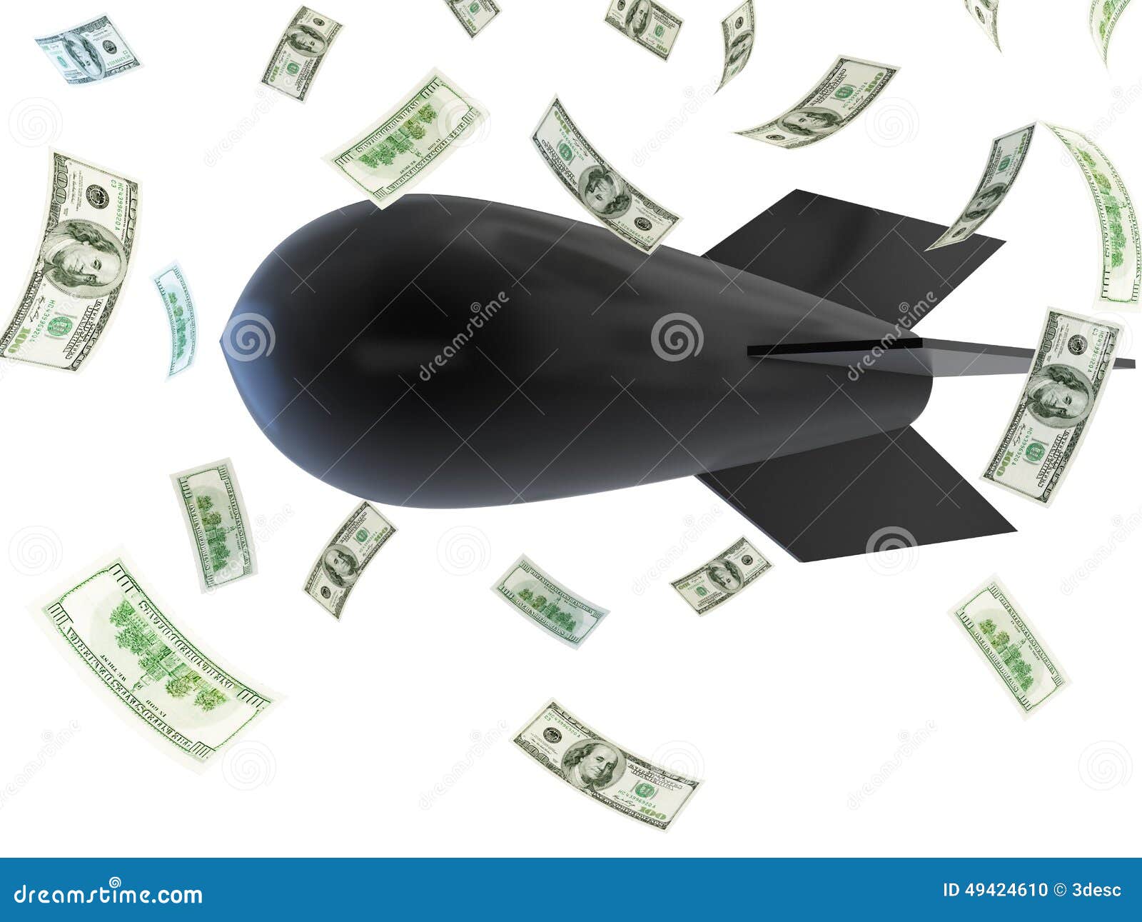 Falling Bombs Falling Dollar Stock Illustration - Illustration of ...