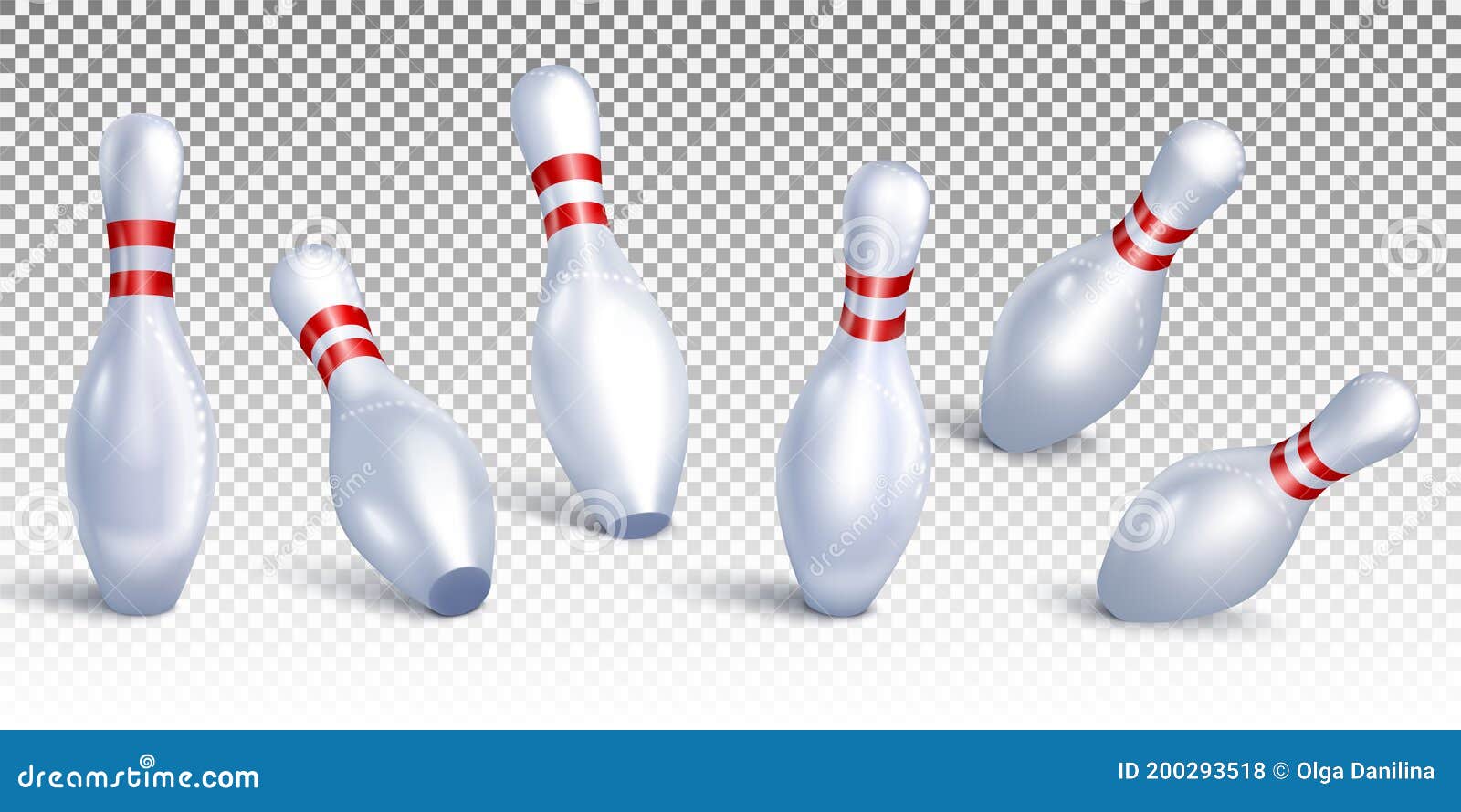 Falling bowling pins stock vector. Illustration of game - 200293518