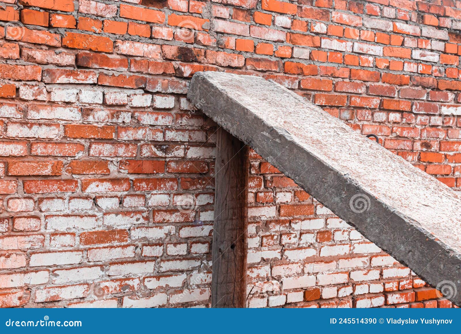 Falling Brick Wall with Prop, Old Structure and Damaged Architecture ...