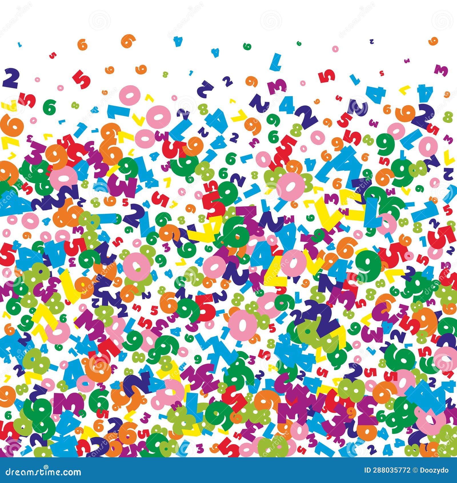 Falling Bright Numbers. Math Study Stock Photo - Image of gradient ...