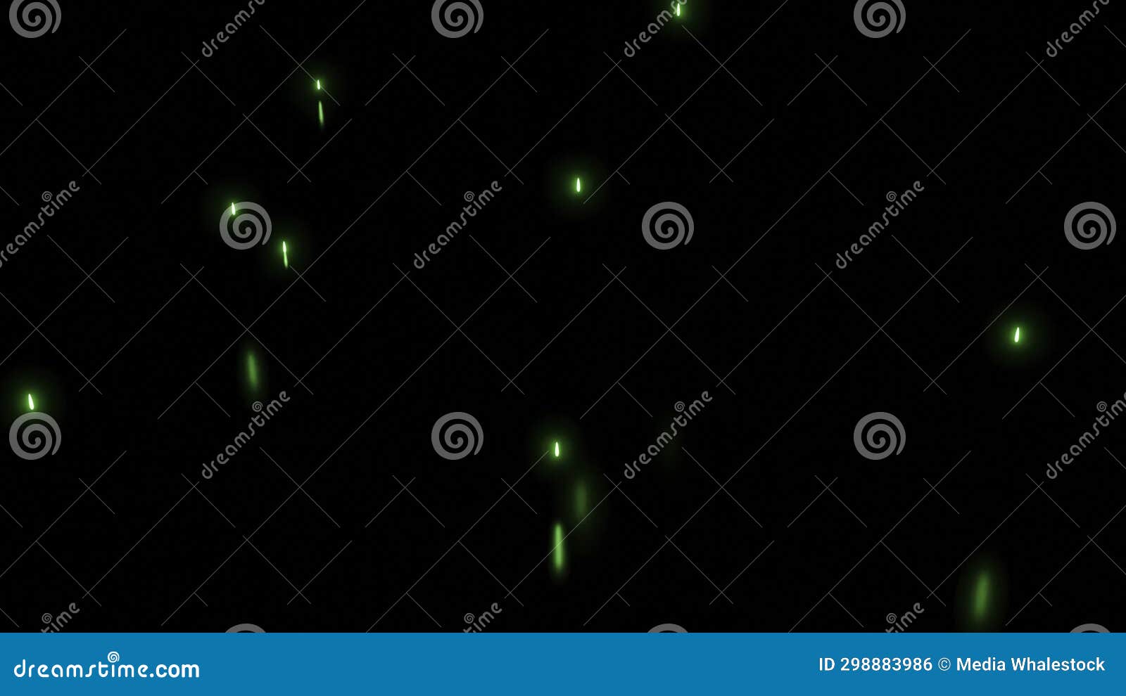 Falling Bright Particles with Reflection on Black Background. Design ...