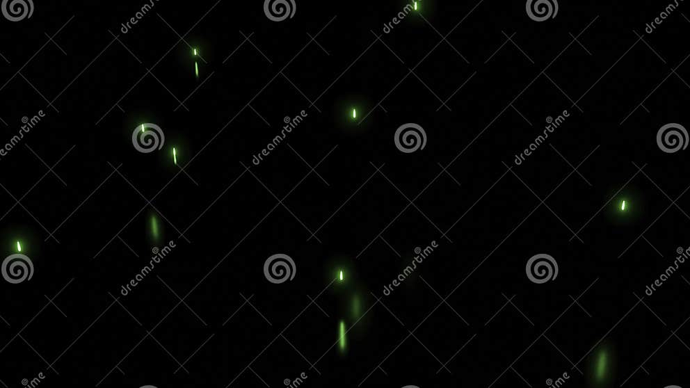 Falling Bright Particles with Reflection on Black Background. Design ...