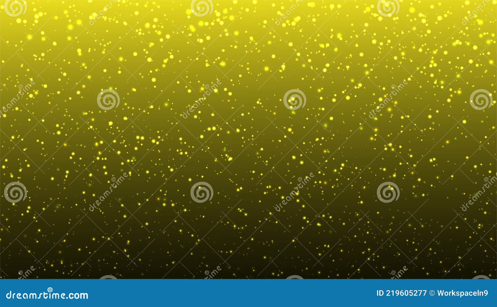 Falling Bright Tiny Snow Different Sizes on Yellow Black Gradient with ...