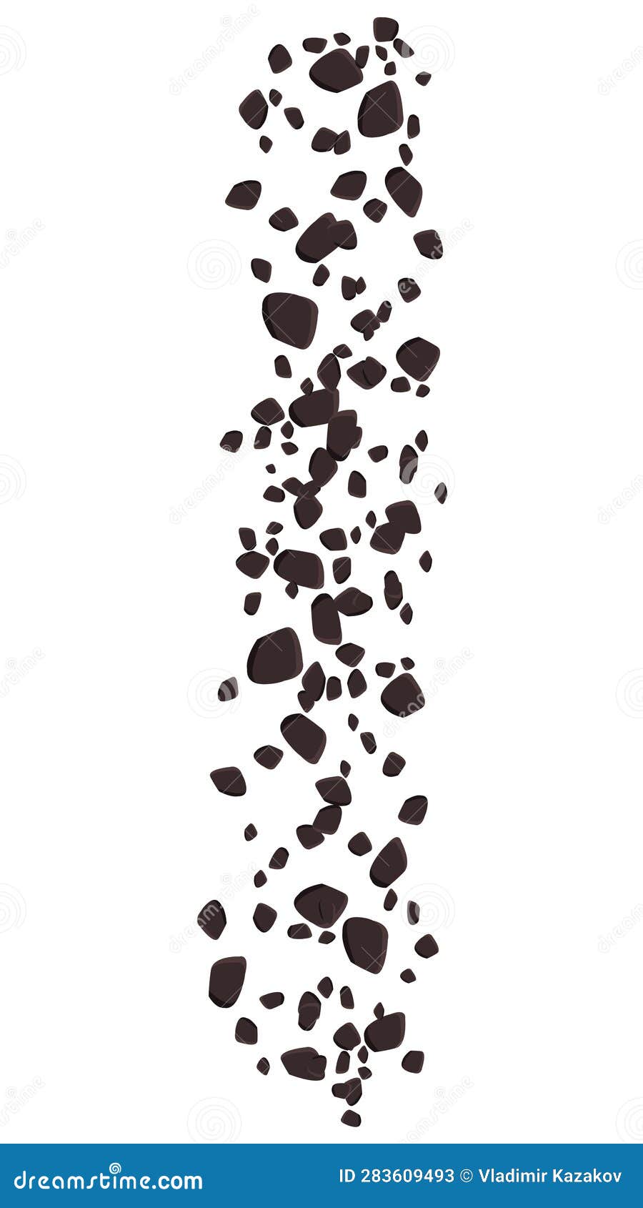 Falling Brown Stones or Ground Isolated on White. Clipart Stock Vector ...