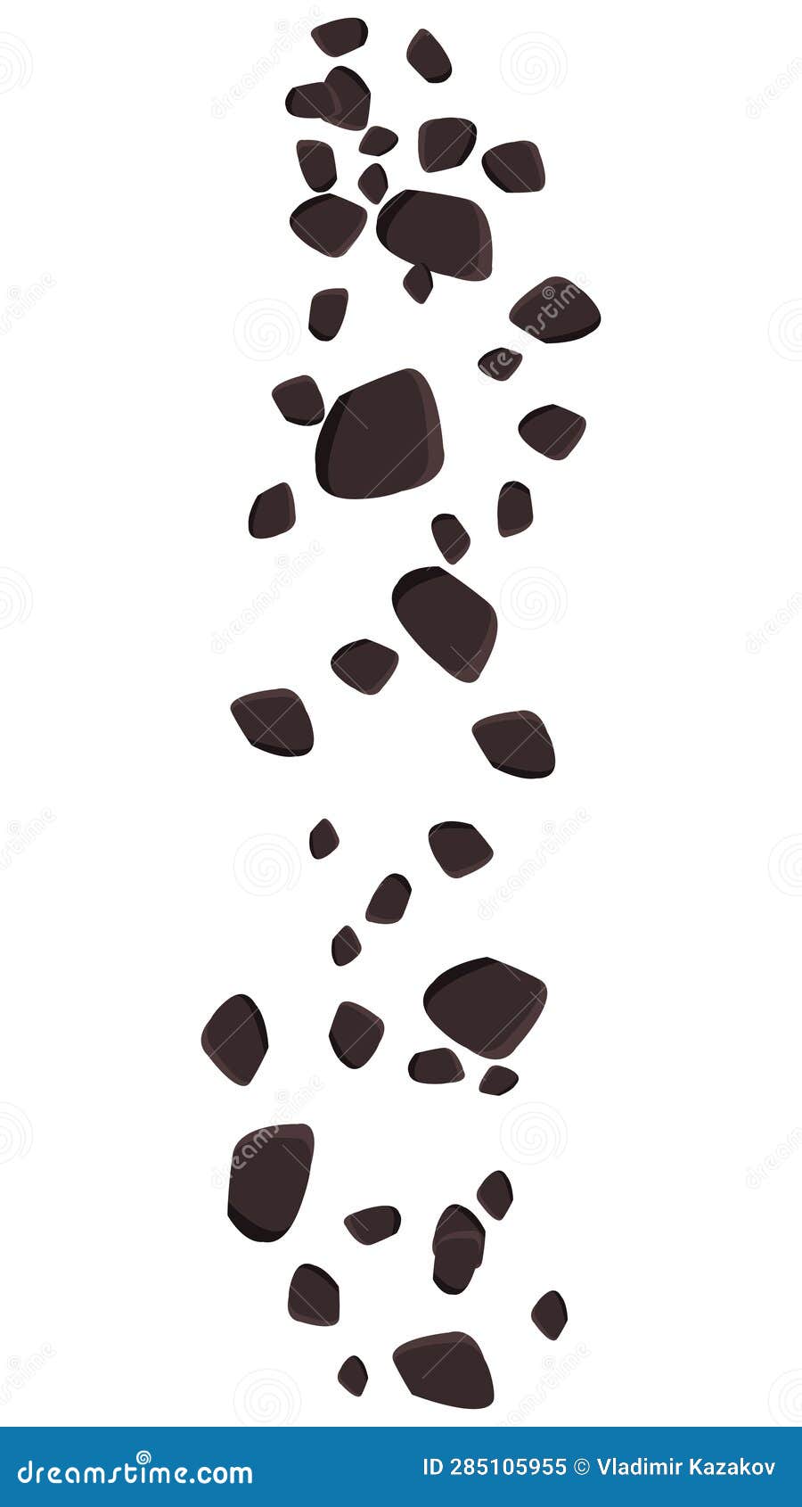 Falling Brown Stones or Ground Isolated on White. Clipart Stock Vector ...