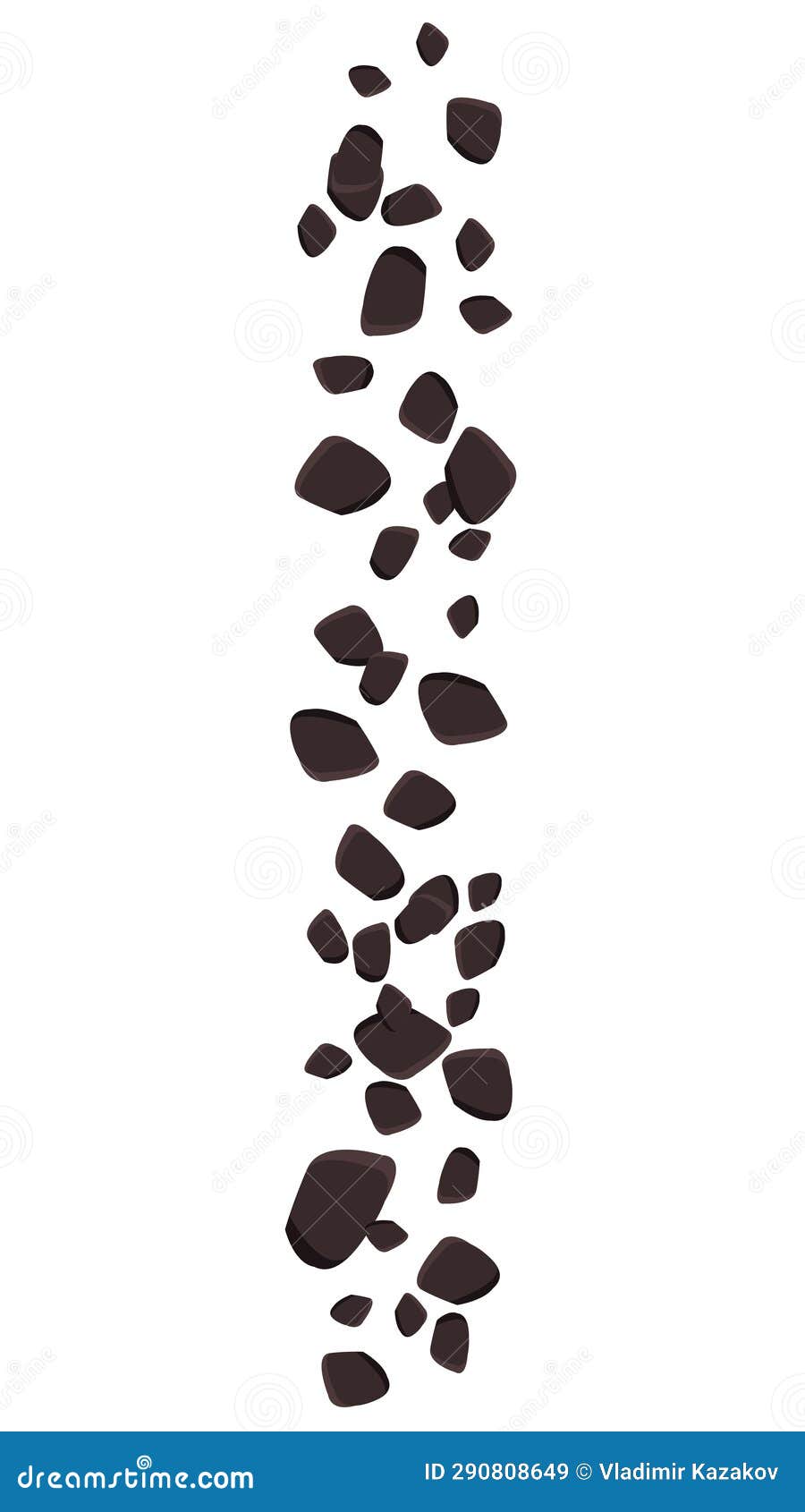 Falling Brown Stones or Ground Isolated on White. Clipart Stock ...