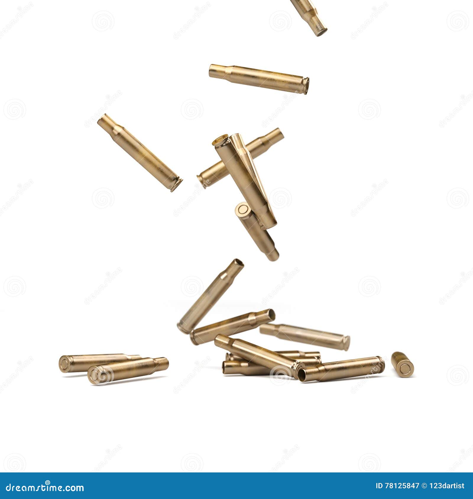 Falling Bullet Shells - 3D Illustration Stock Illustration ...