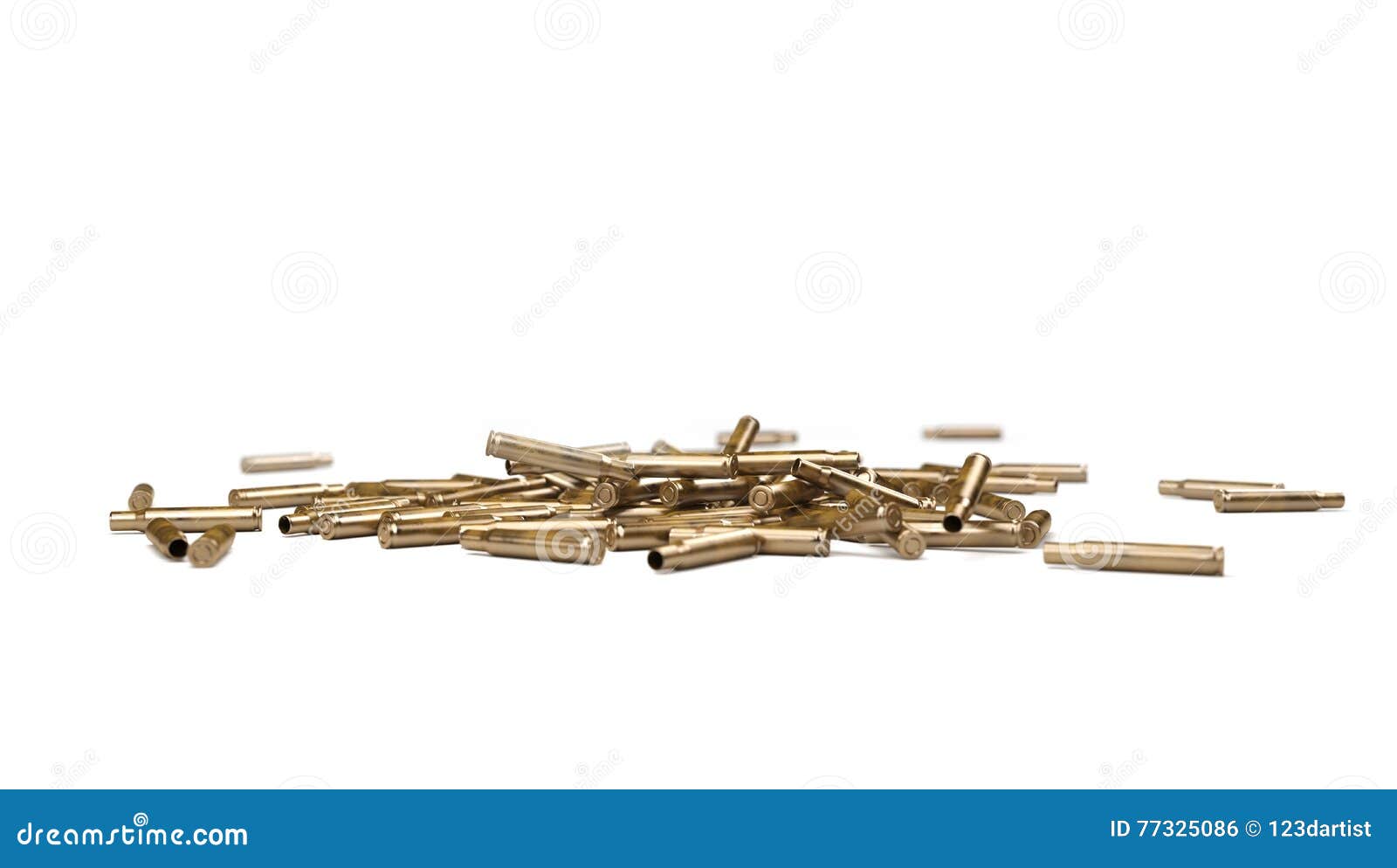 Bullet Shells On A White Surface. Shell Casings On A White Background ...