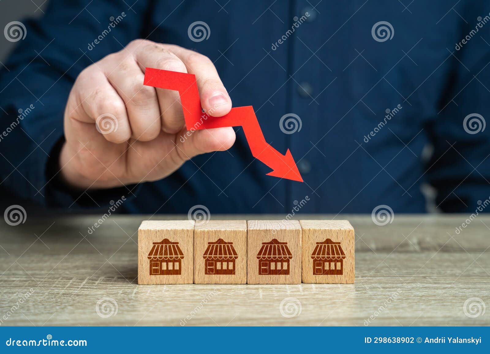 Falling Business Income. Economic Downturns, Market Disruptions Stock ...