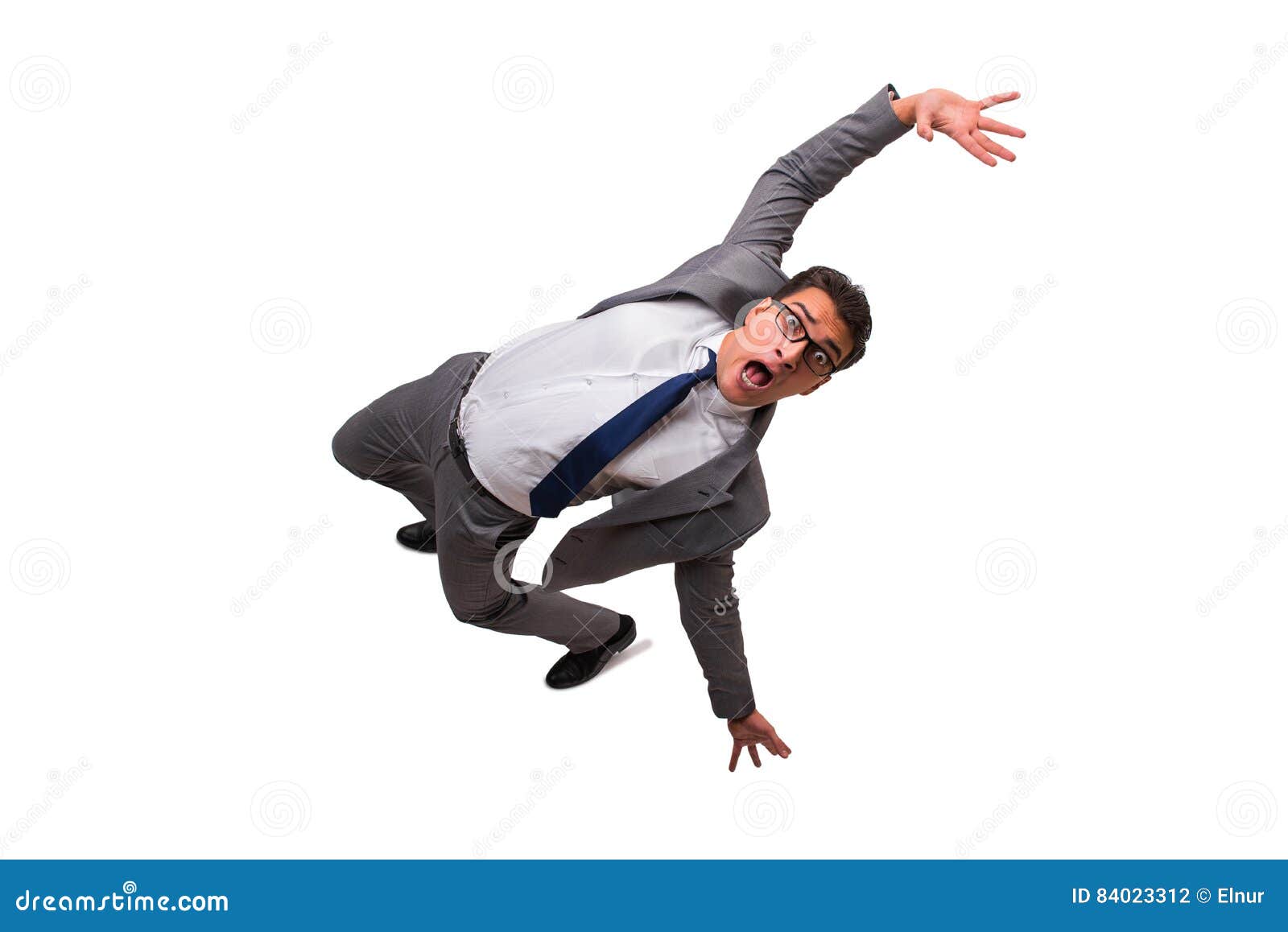 The Falling Businessman Isolated on the White Background Stock Photo ...