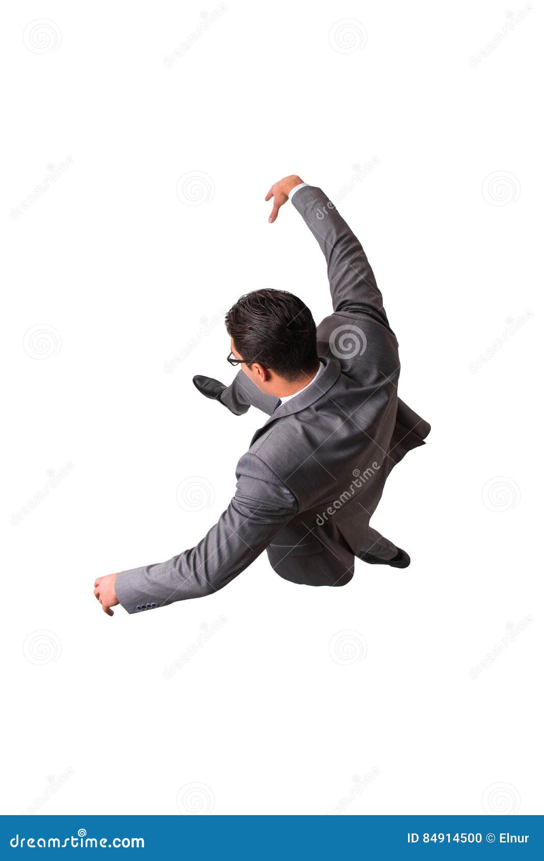 The Falling Businessman Isolated on the White Background Stock Photo ...