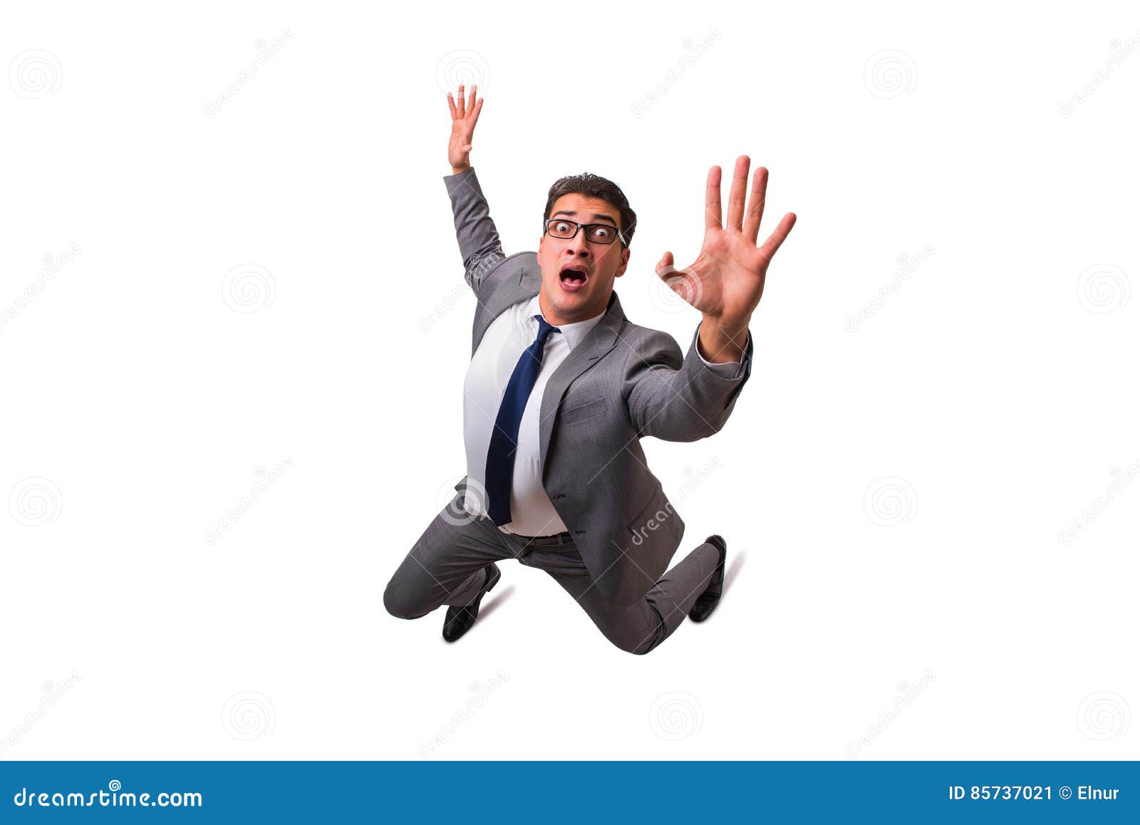 The Falling Businessman Isolated on the White Background Stock Image ...