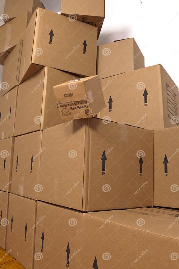 Falling Cardboard Box stock image. Image of eyes, moving - 39196353
