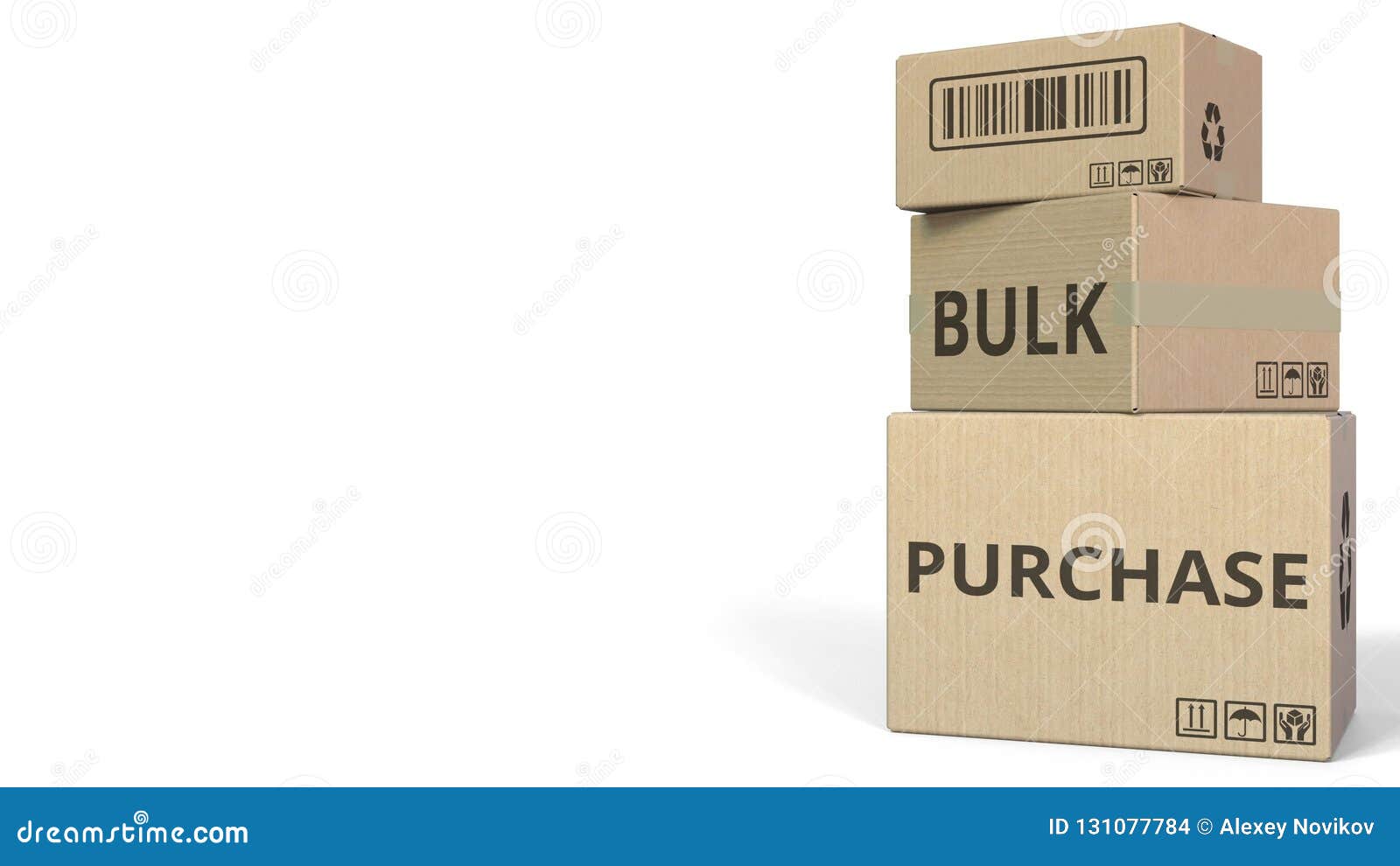 BULK PURCHASE Caption on Boxes. 3D Rendering Stock Illustration ...
