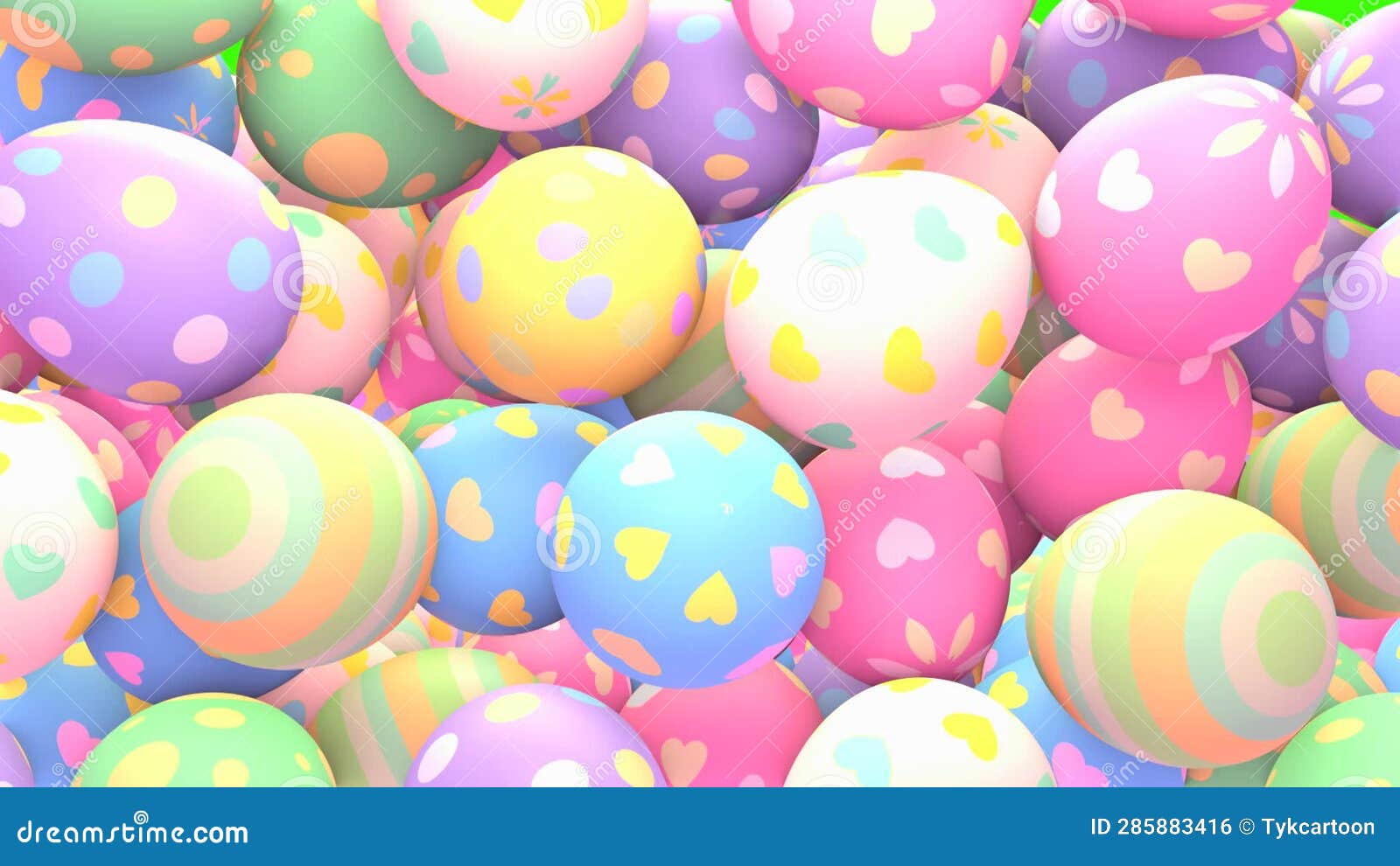 Cartoon Easter Eggs on Green Screen Background Stock Footage - Video of ...