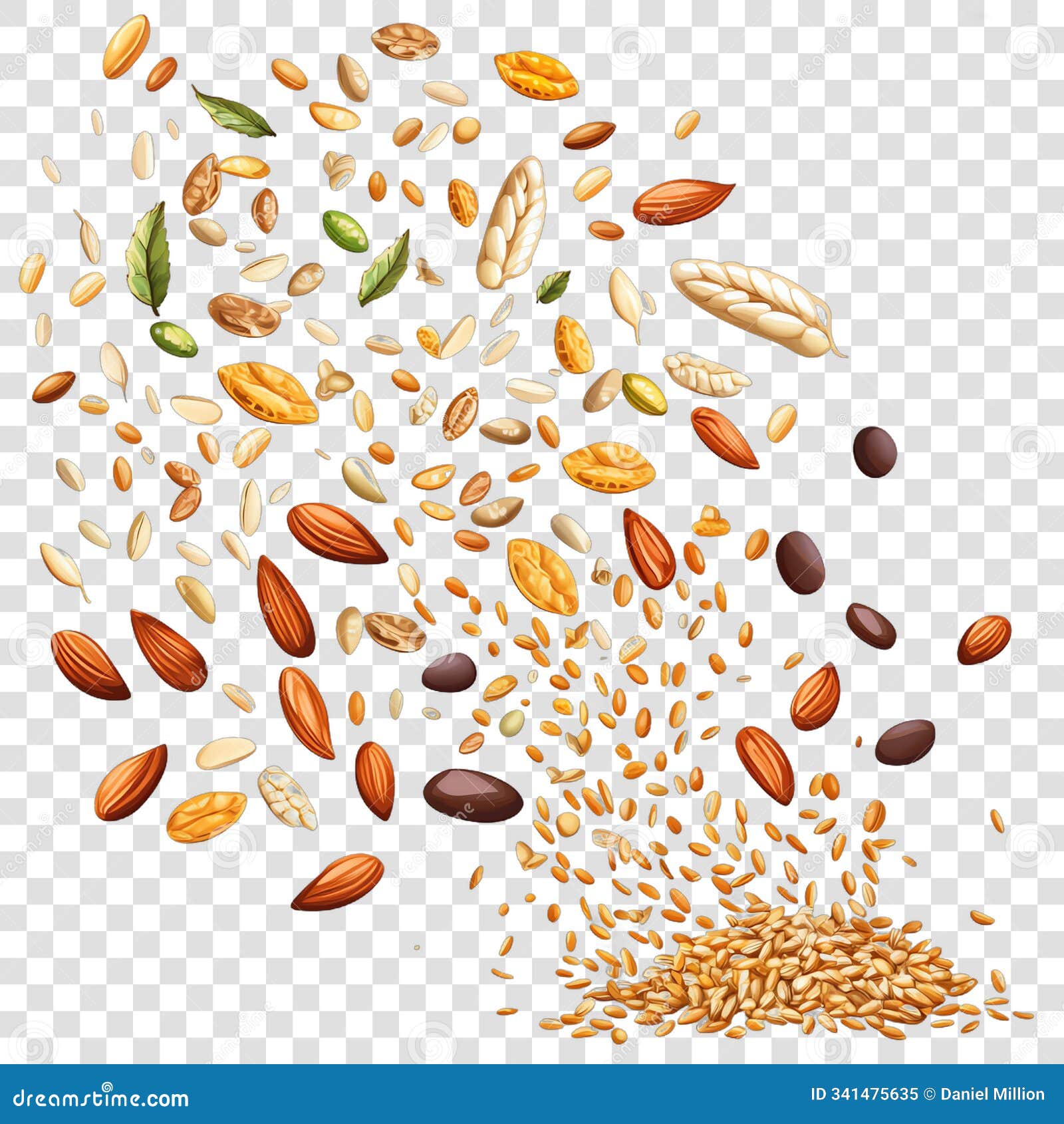 Falling Cereals in the Mid Air Illustration Stock Illustration ...