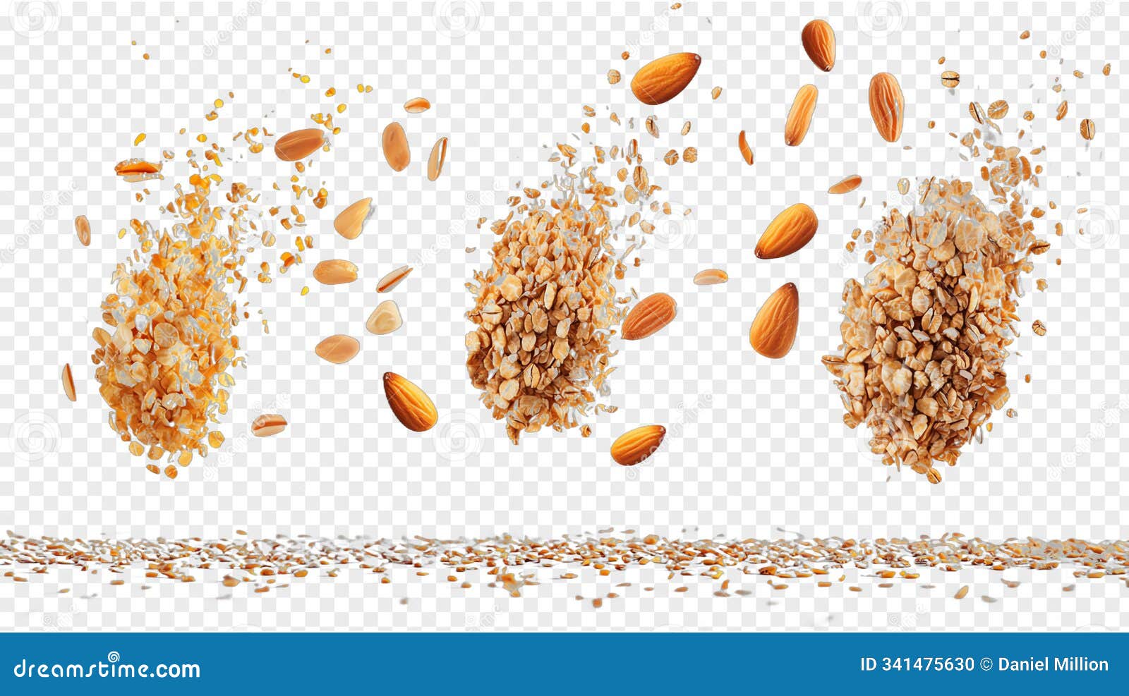 Falling Cereals in the Mid Air Stock Illustration - Illustration of ...