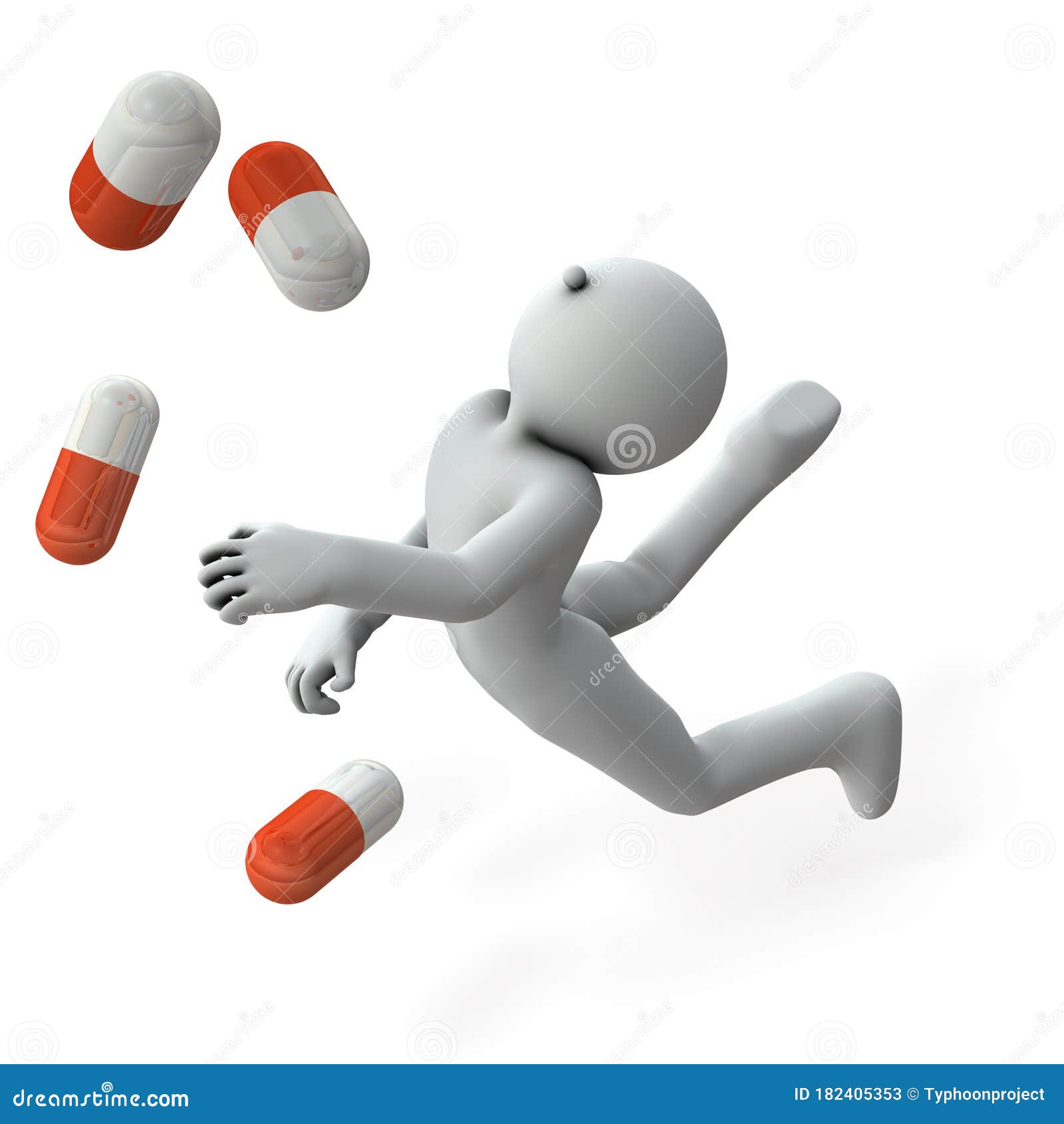 Falling 3d Character Displays Danger And Ruin Royalty-Free Stock ...