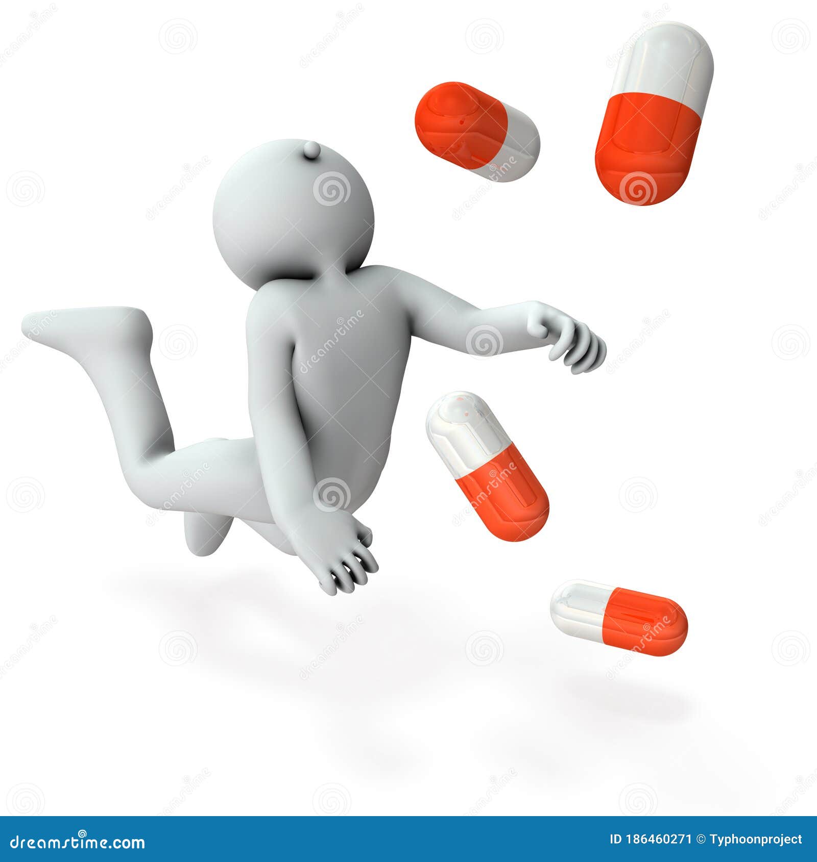 Falling 3d Character Displays Danger And Ruin Royalty-Free Stock ...