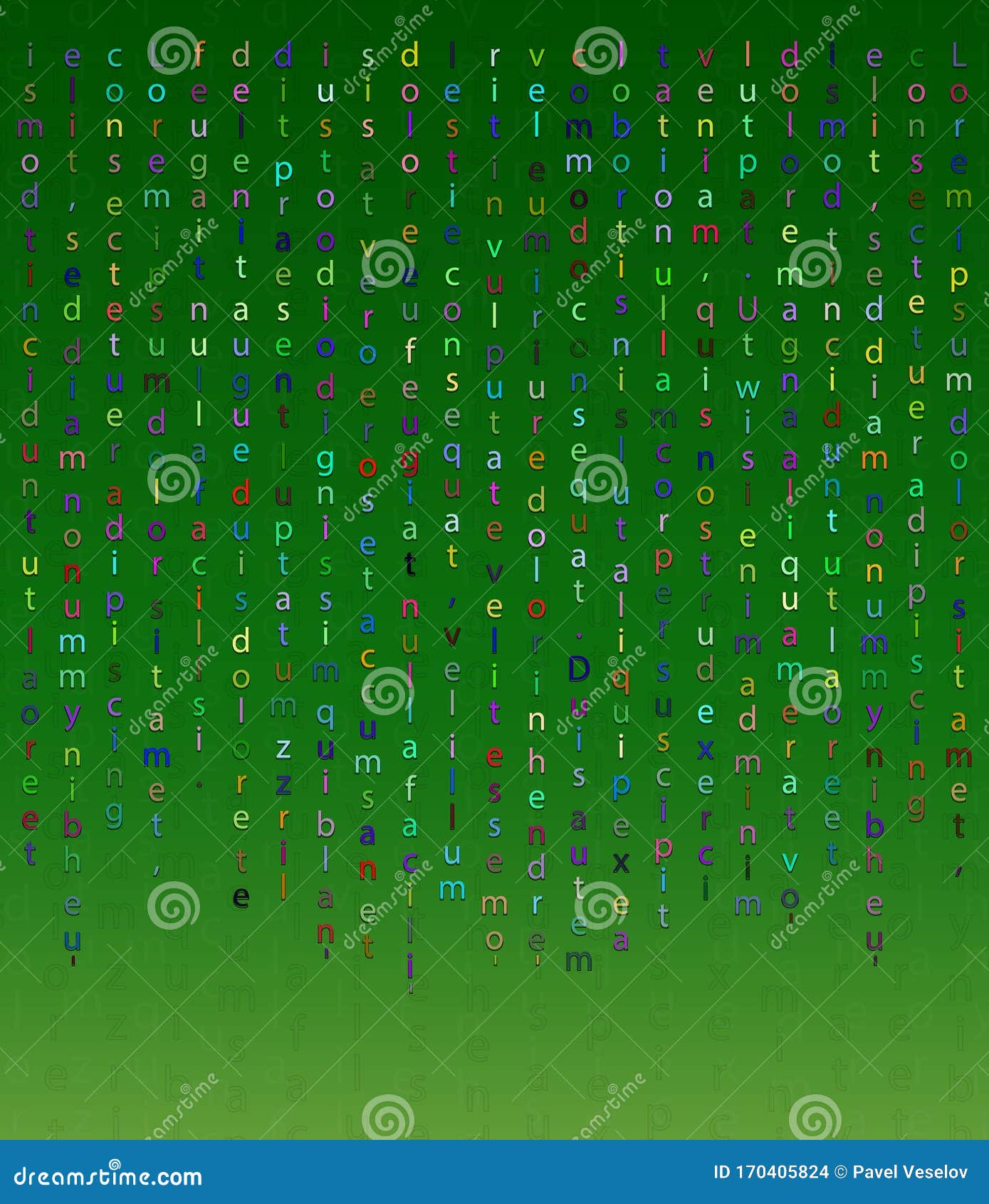 Falling Letters on a Green Background in the Matrix Style Stock Vector ...