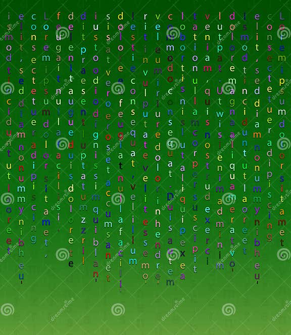 Falling Letters on a Green Background in the Matrix Style Stock Vector ...