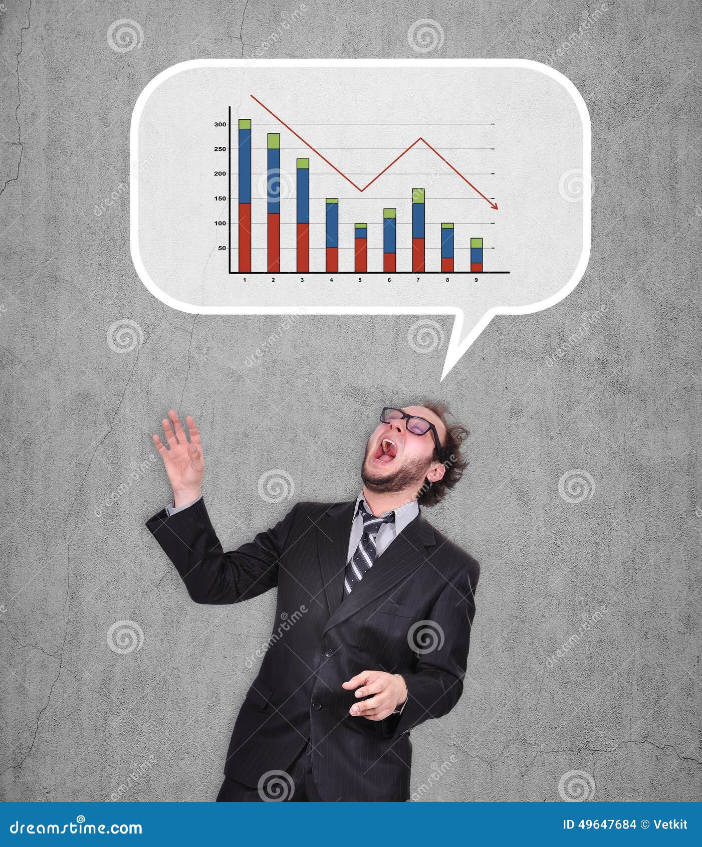 Falling chart stock photo. Image of crazy, businessman - 49647684