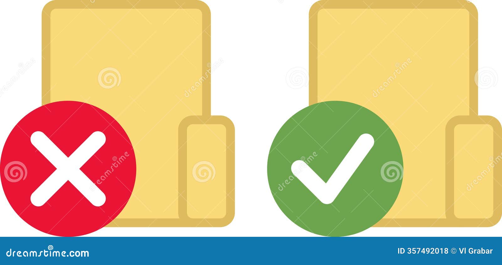 Checkmark Icon. Green Tick and Red Cross Checkmarks. Yes or No Symbol ...