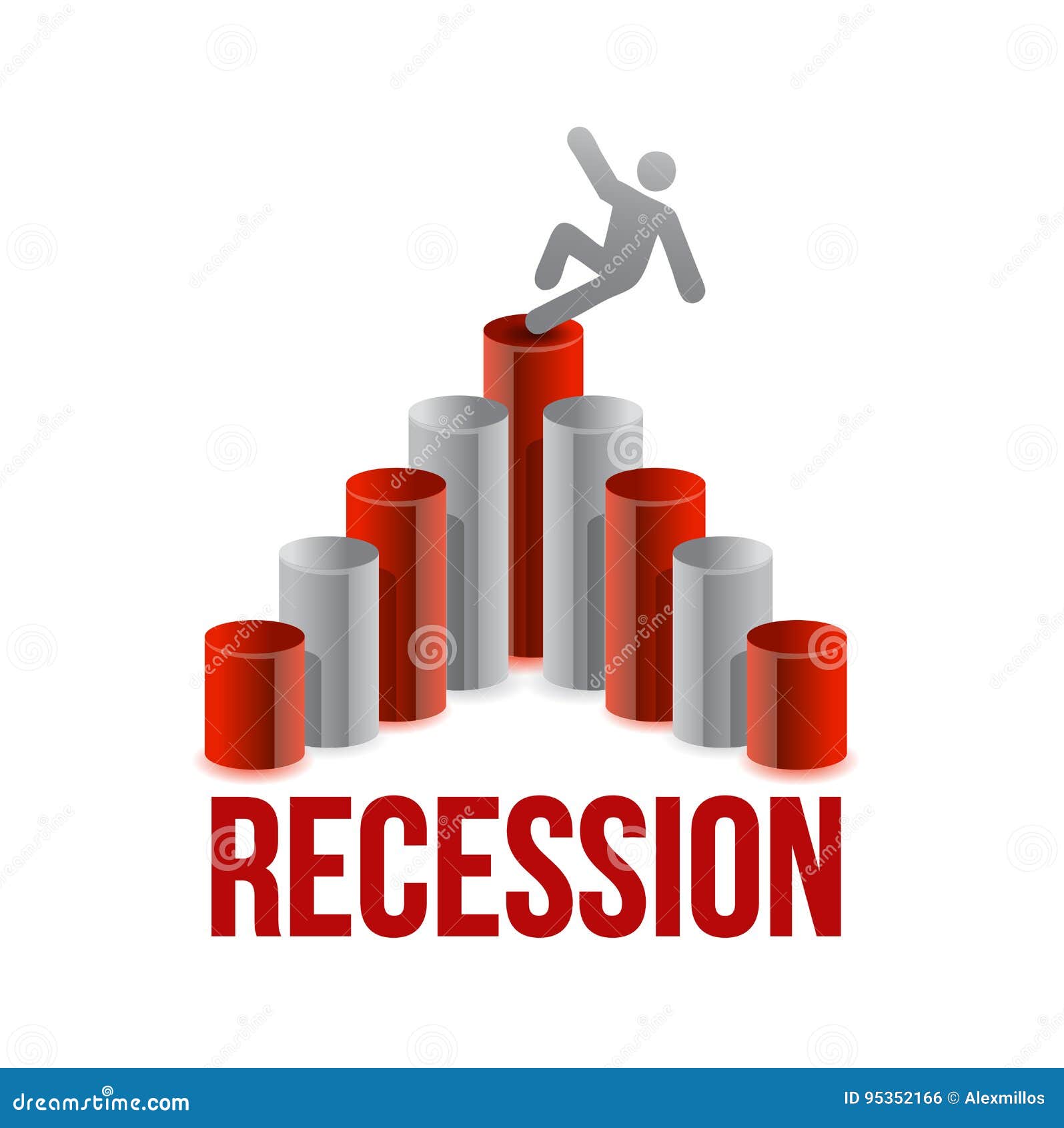 Recession Graph. Financial Crisis Concept. The Graph With A Blue Arrow ...