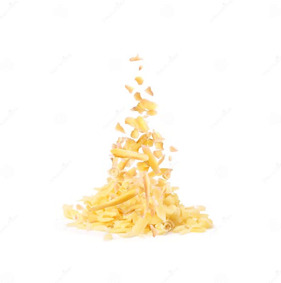 Falling Cheese on a White Background. 3d Illustration Stock Photo ...
