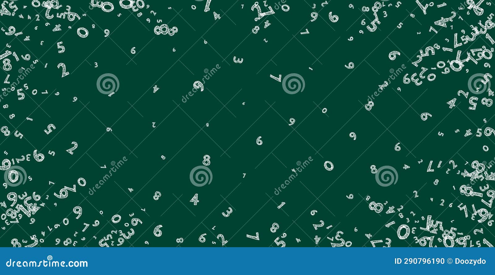 Falling Childish Chalk Numbers. Math Stock Illustration - Illustration ...