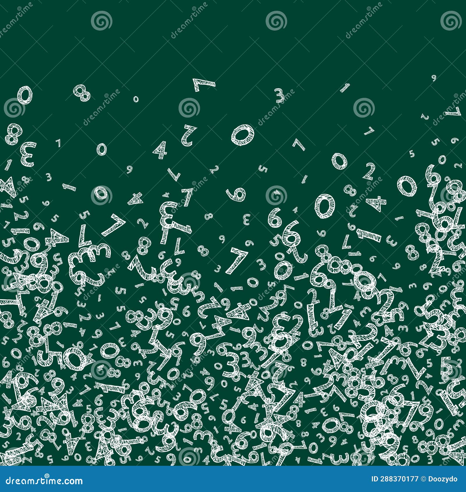 Falling Childish Chalk Numbers. Math Stock Illustration - Illustration ...