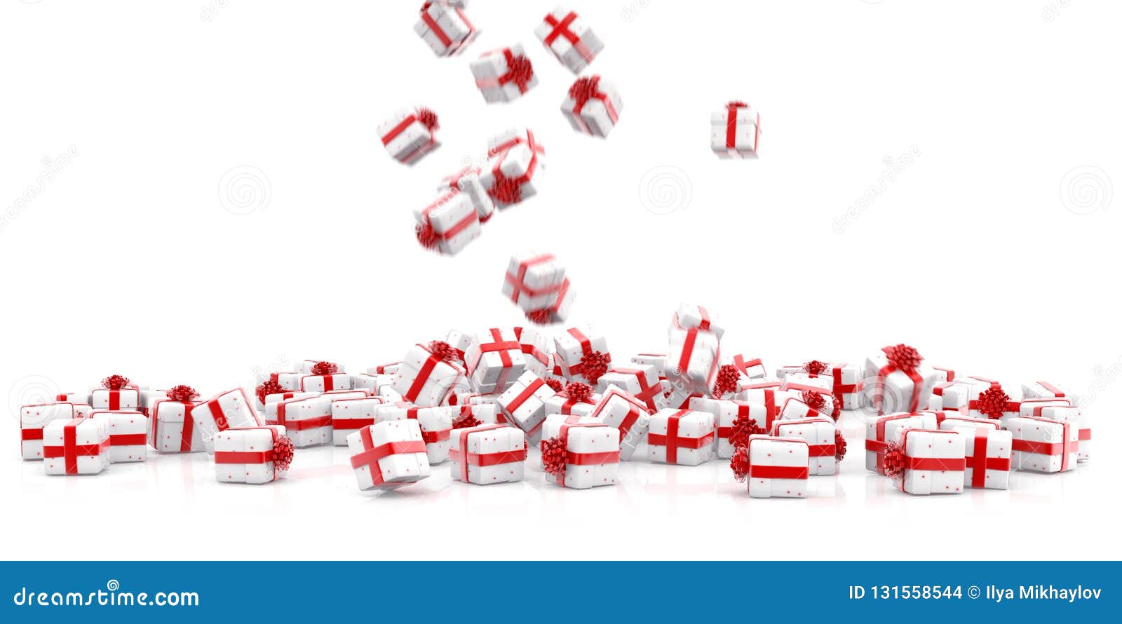 Falling Christmas Gift Boxes Isolated Stock Illustration - Illustration ...