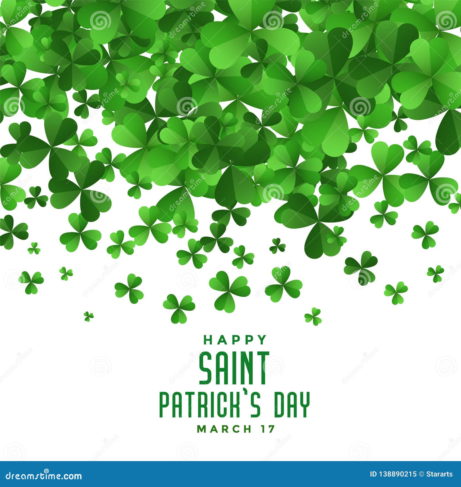 Falling Clover Leaves Saint Patricks Day Background Stock Vector ...