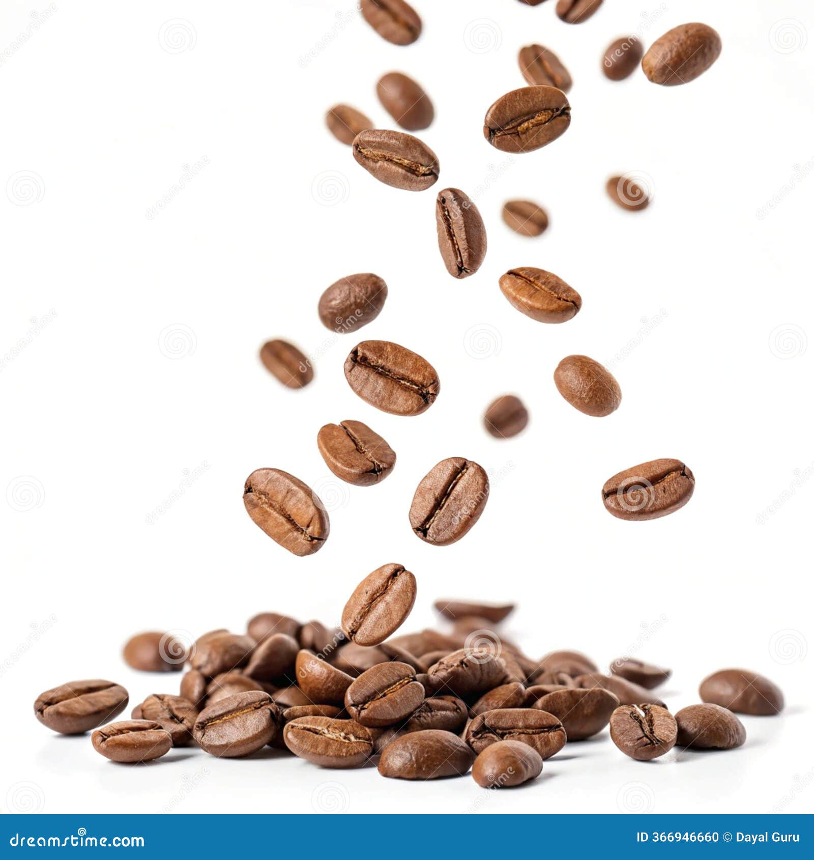 Falling Coffee Beans On White Background Isolated With Shadows 3D ...